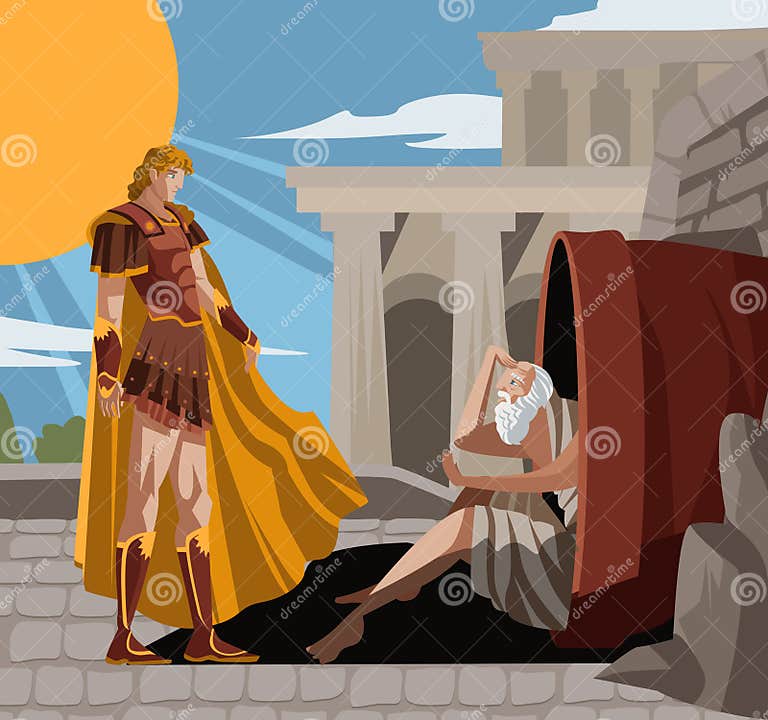 Diogenes the Cynic Greek Philosopher and Alexander the Great Stock ...