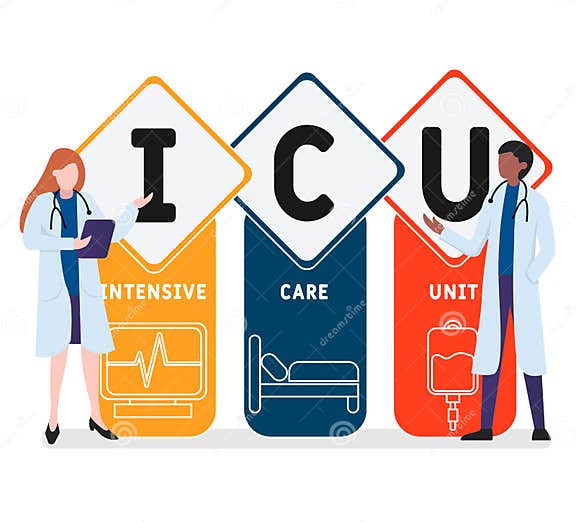 Flat Design with People. ICU - Intensive Care Unit, Medical Concept ...