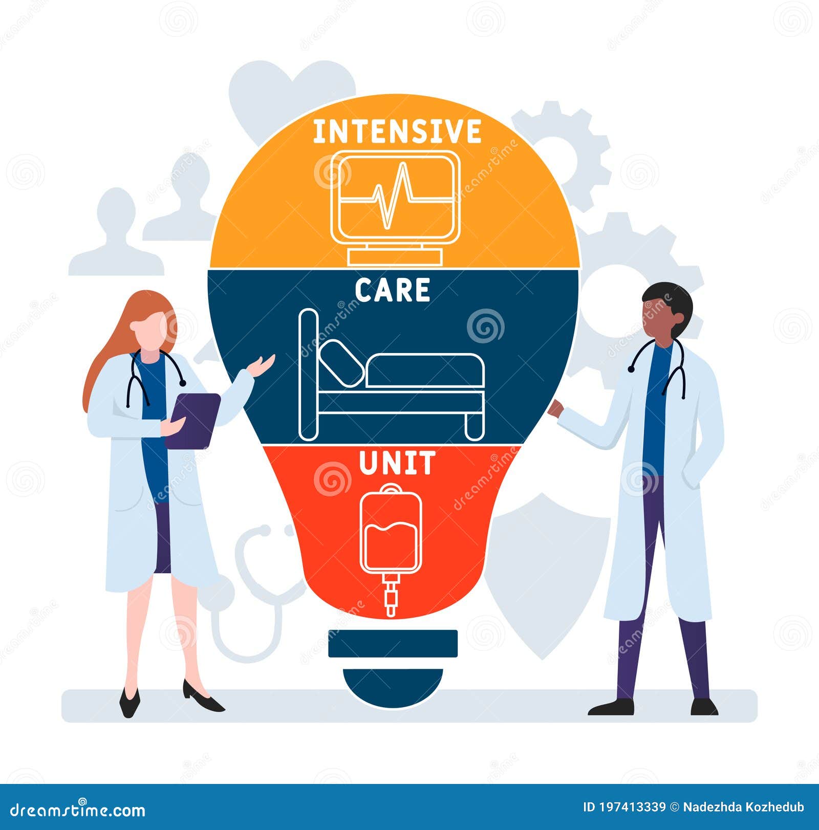 Flat Design with People. ICU - Intensive Care Unit, Medical Concept ...