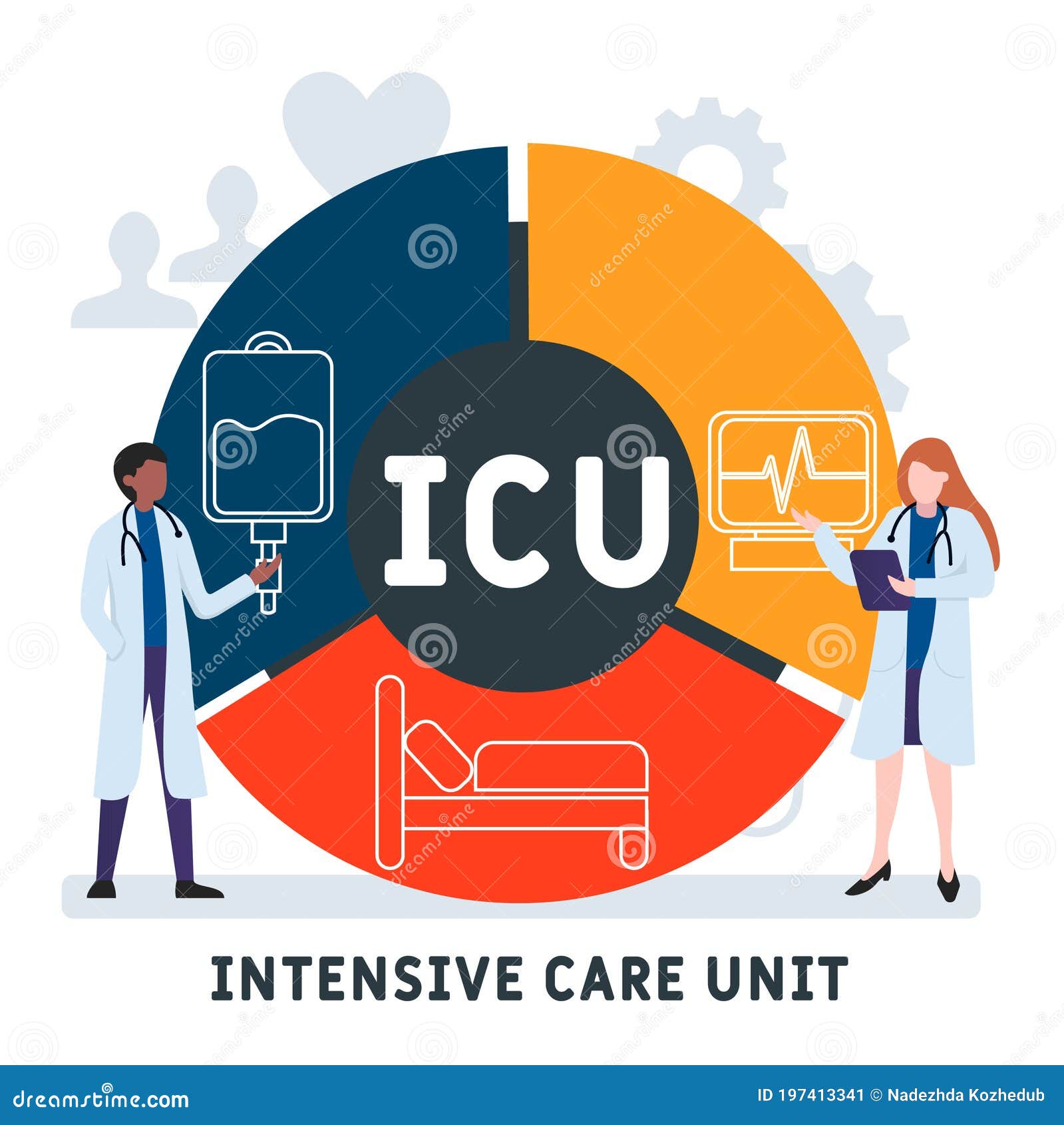 Flat Design with People. ICU - Intensive Care Unit, Medical Concept ...
