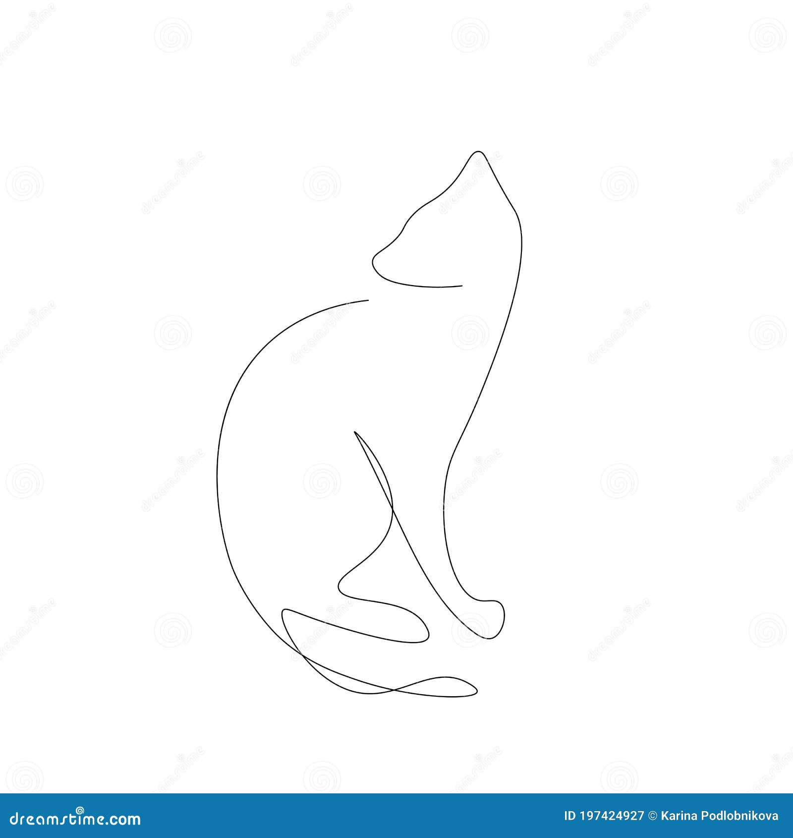 Cat Continuous Line Draw. Vector Illustration Stock Vector ...