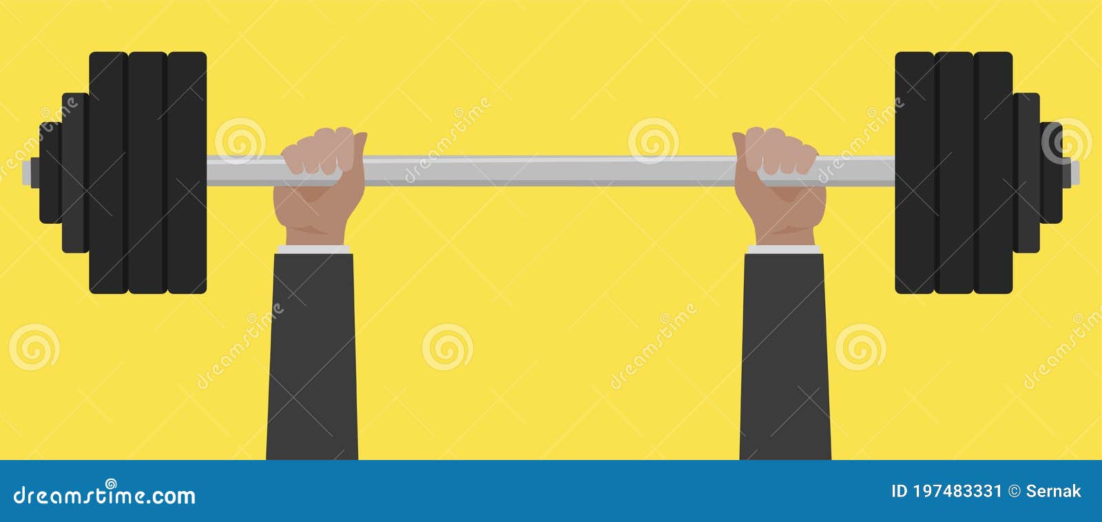 Businessman Hand Lift Barbell Weight. Stock Vector - Illustration of ...