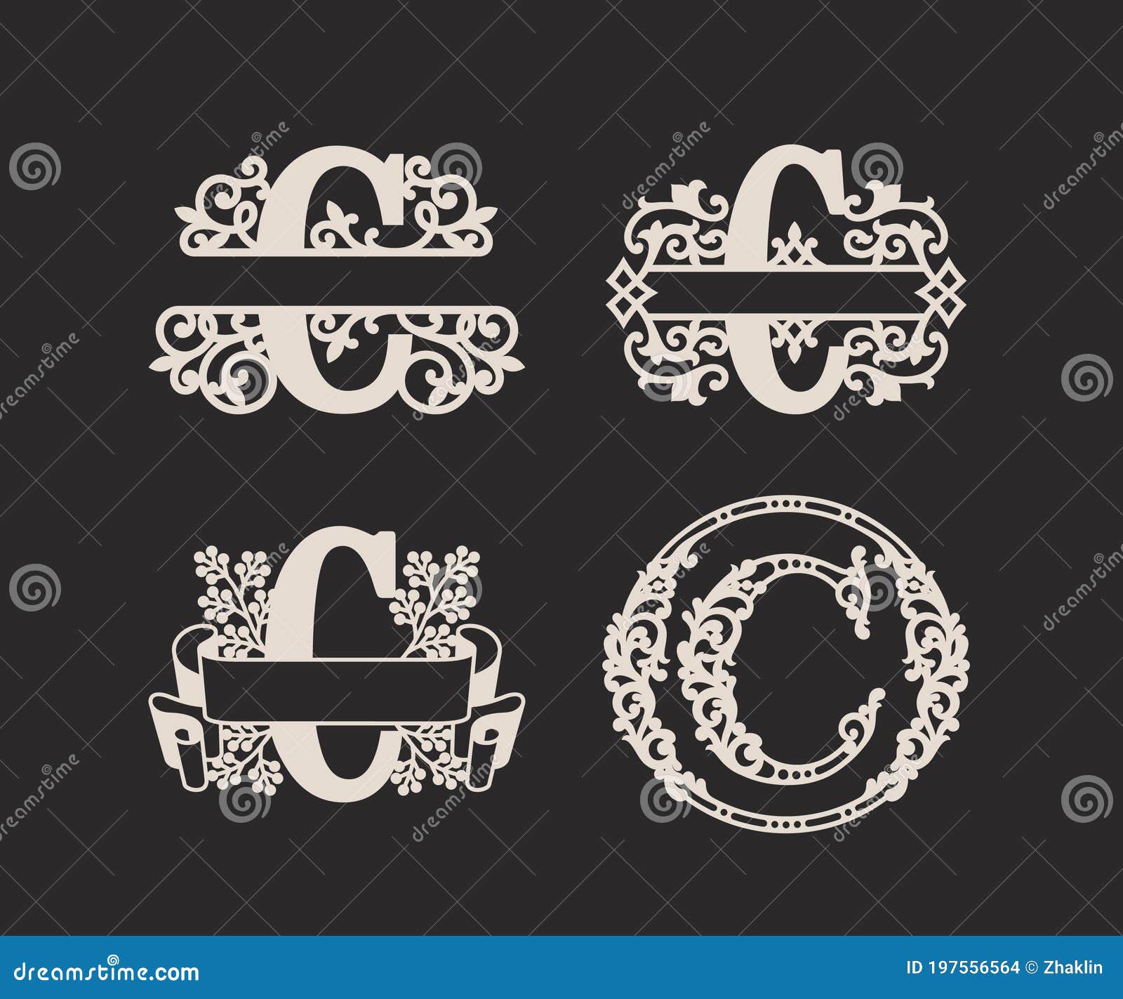 Alphabet Split Monograms, Split Letter Monogram, Alphabet Frame Font ...