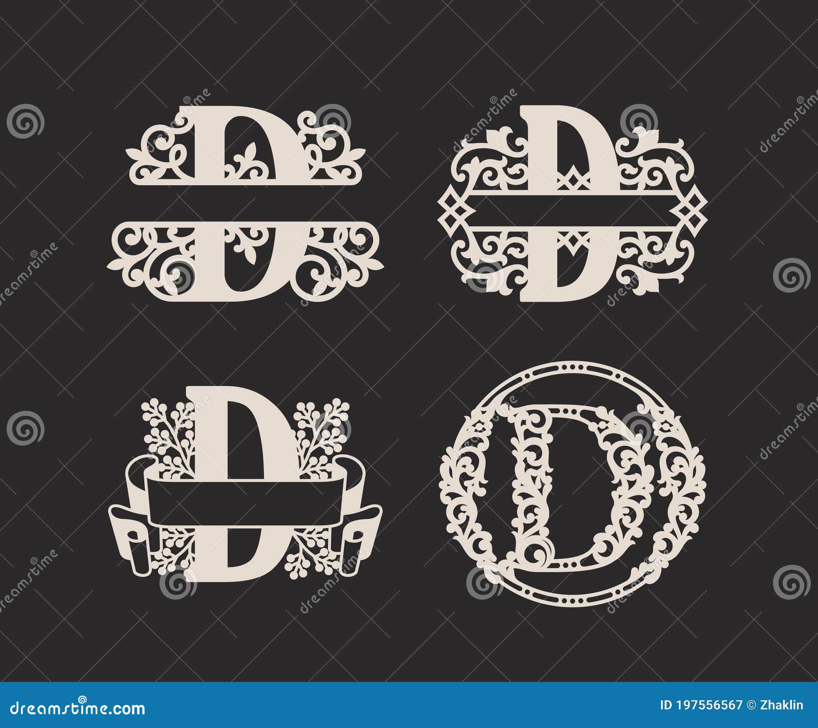 Alphabet Split Monograms, Split Letter Monogram, Alphabet Frame Font ...