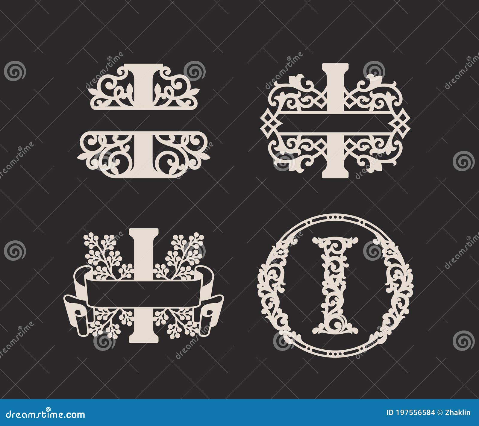 Alphabet Split Monograms, Split Letter Monogram, Alphabet Frame Font ...