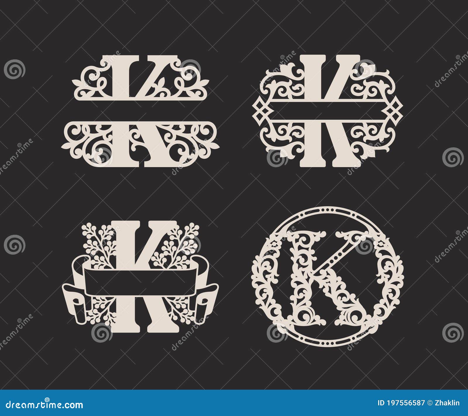 Alphabet Split Monograms, Split Letter Monogram, Alphabet Frame Font ...
