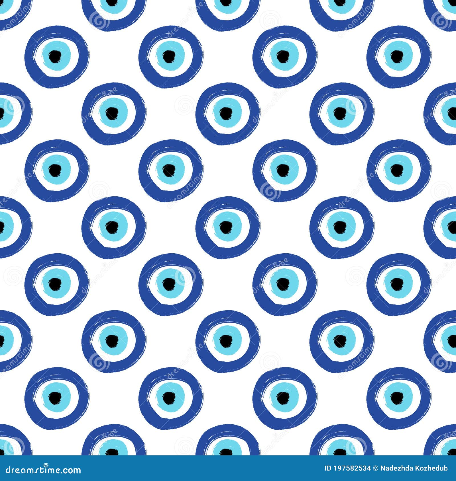 Seamless Pattern with Hand Drawn Turkish Eye. Symbol of Protection ...