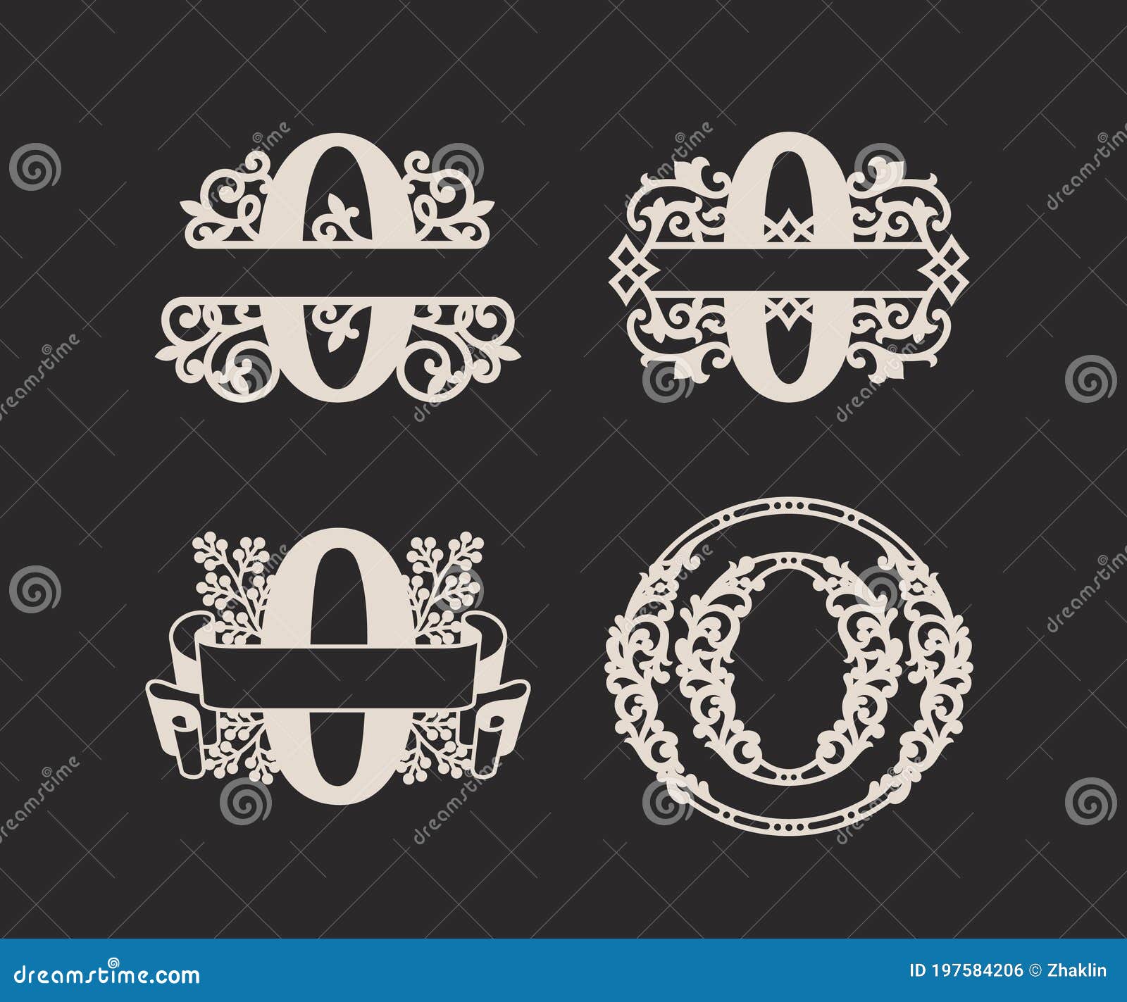 Alphabet Split Monograms, Split Letter Monogram, Alphabet Frame Font ...