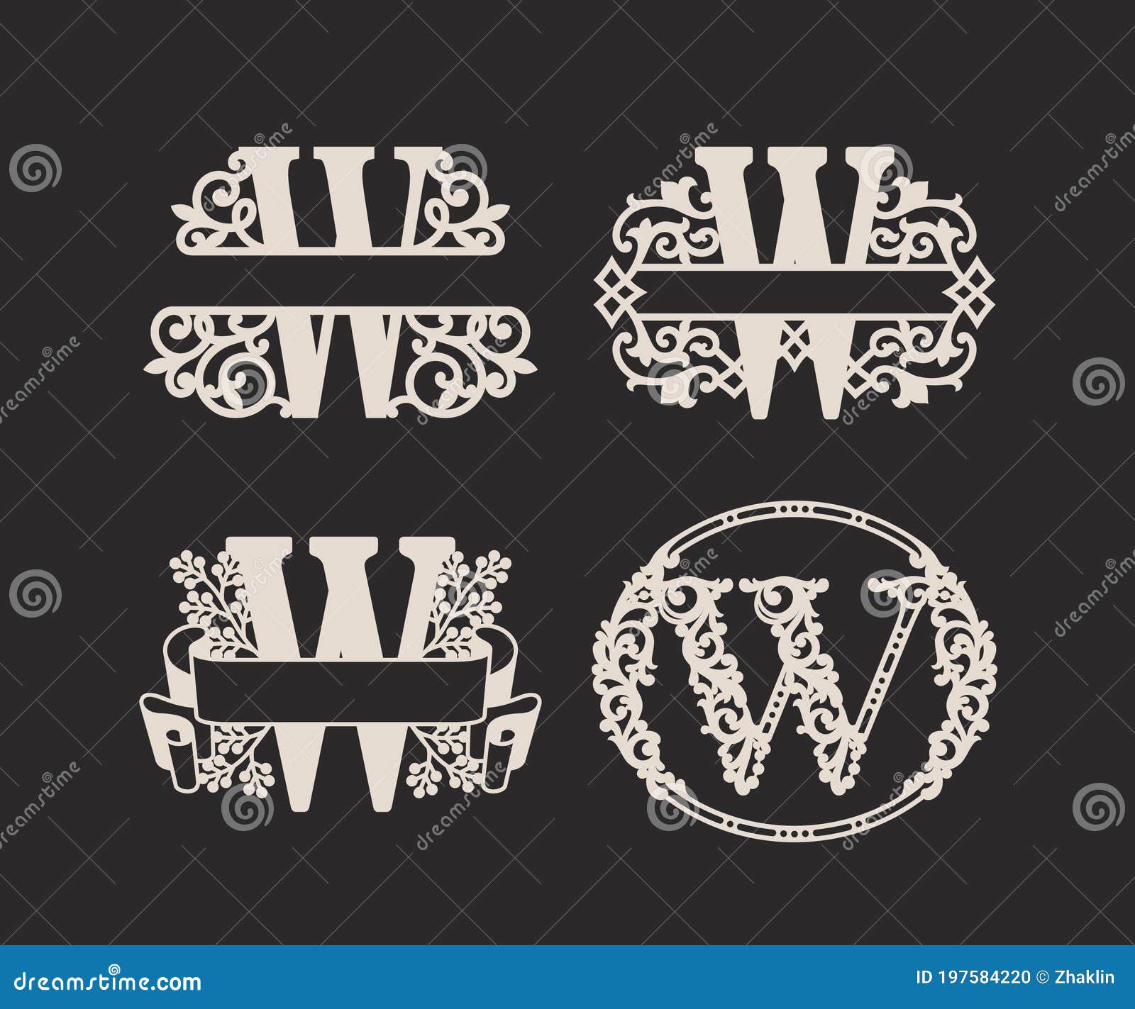 Alphabet Split Monograms, Split Letter Monogram, Alphabet Frame Font ...