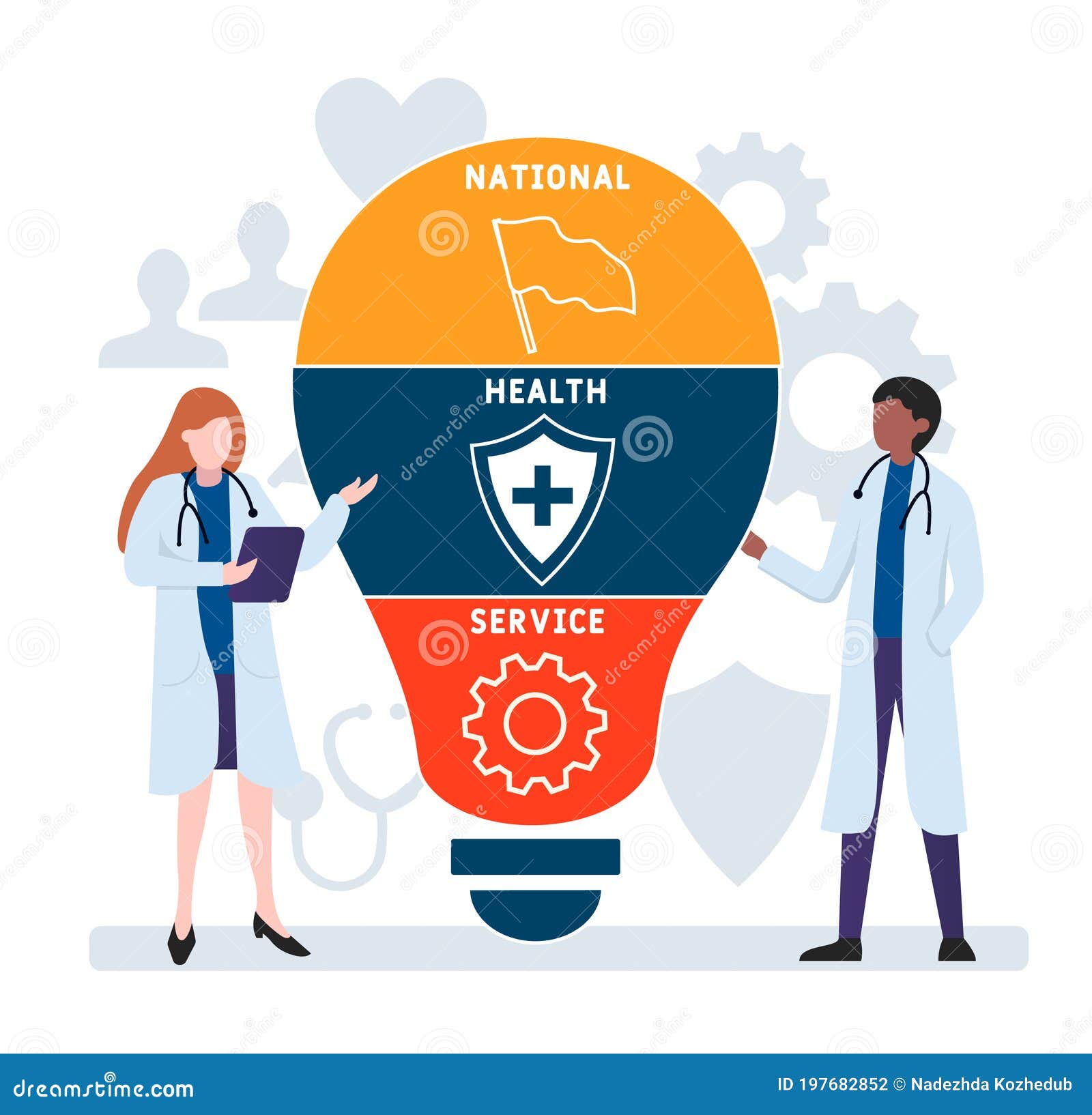 NHS, National Health Service. Concept With Keywords, Letters And Icons ...