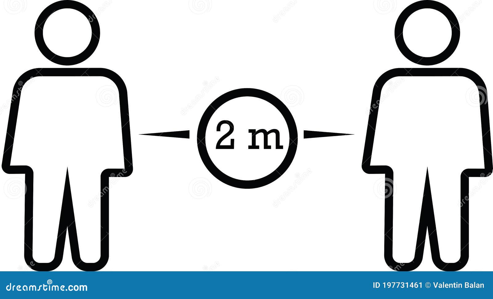 Social Distancing Icon. Keep the 2 Meter Distance Stock Vector ...