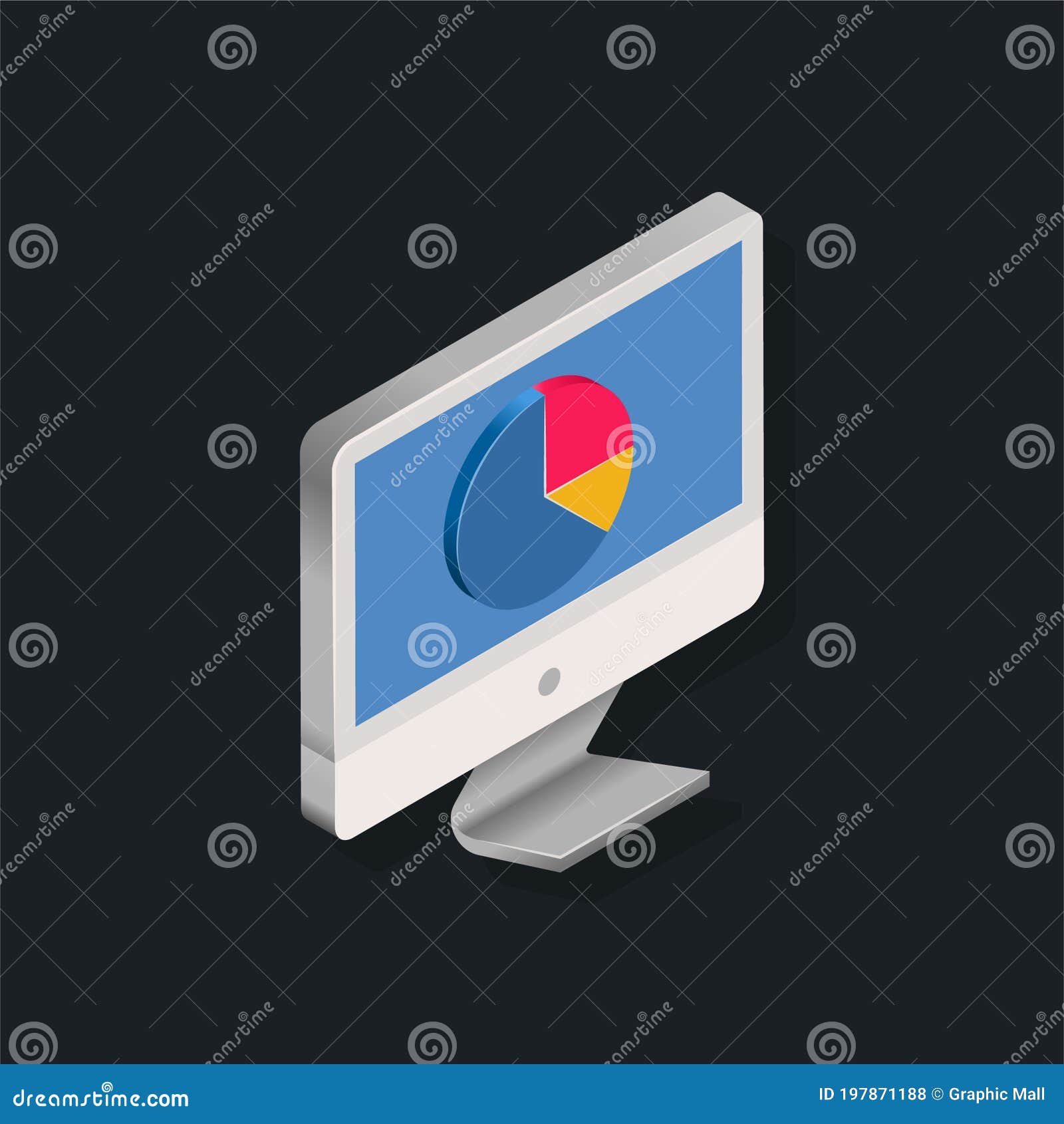 Monitor - Isometric 3D Illustration. Stock Vector - Illustration of ...