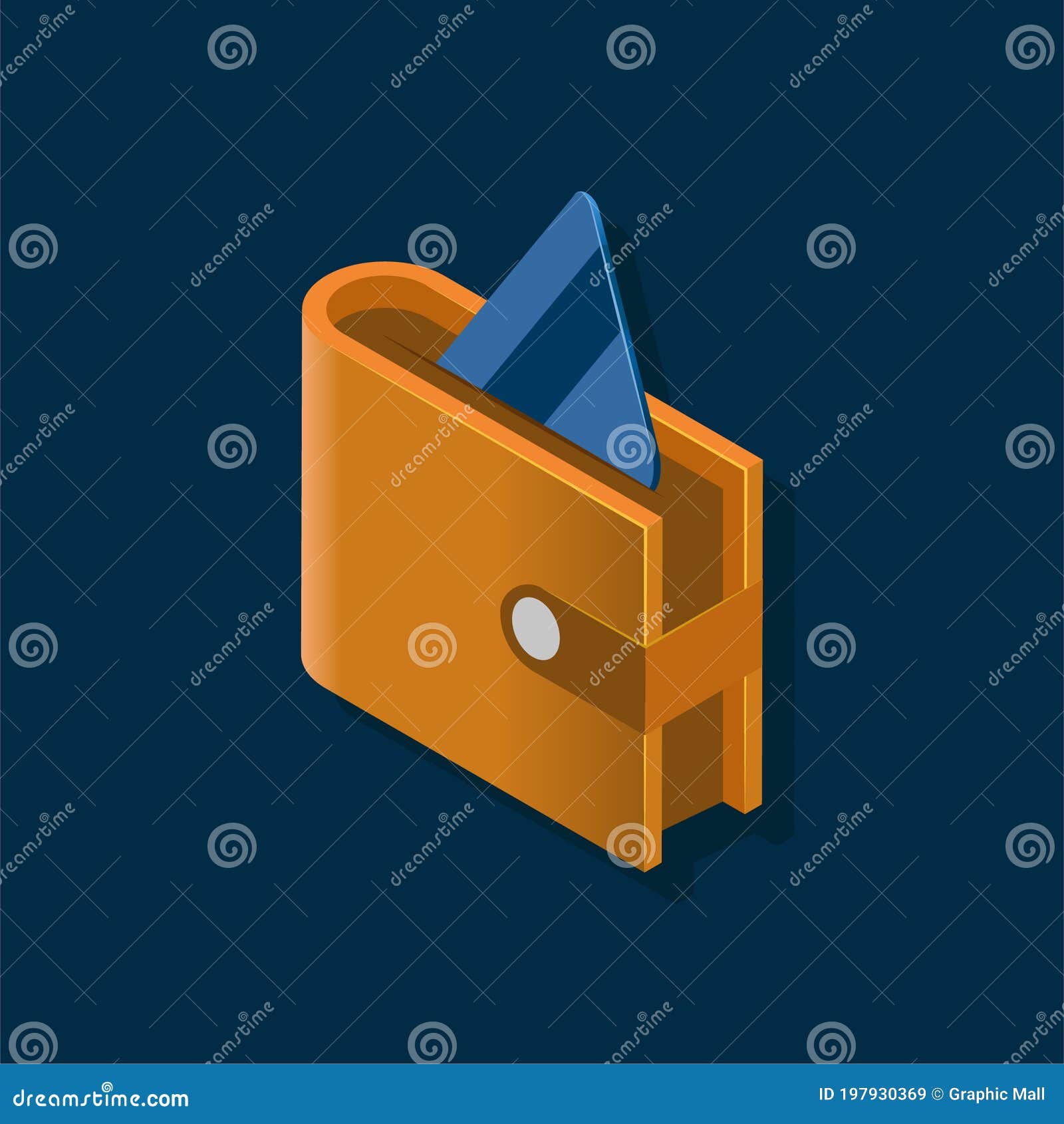 Wallet - Isometric 3D Illustration. Stock Vector - Illustration of ...