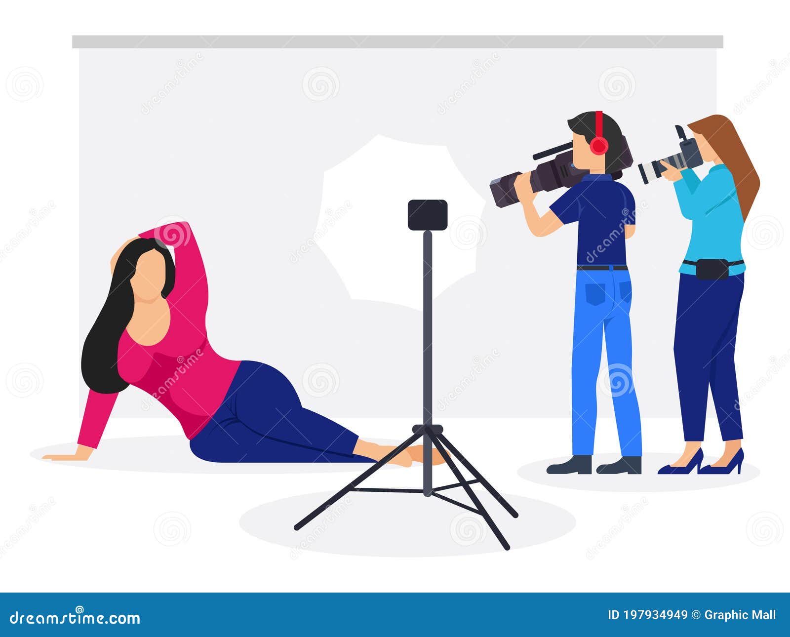 Female Modelling Photoshoot Cartoon Vector | CartoonDealer.com #197934949