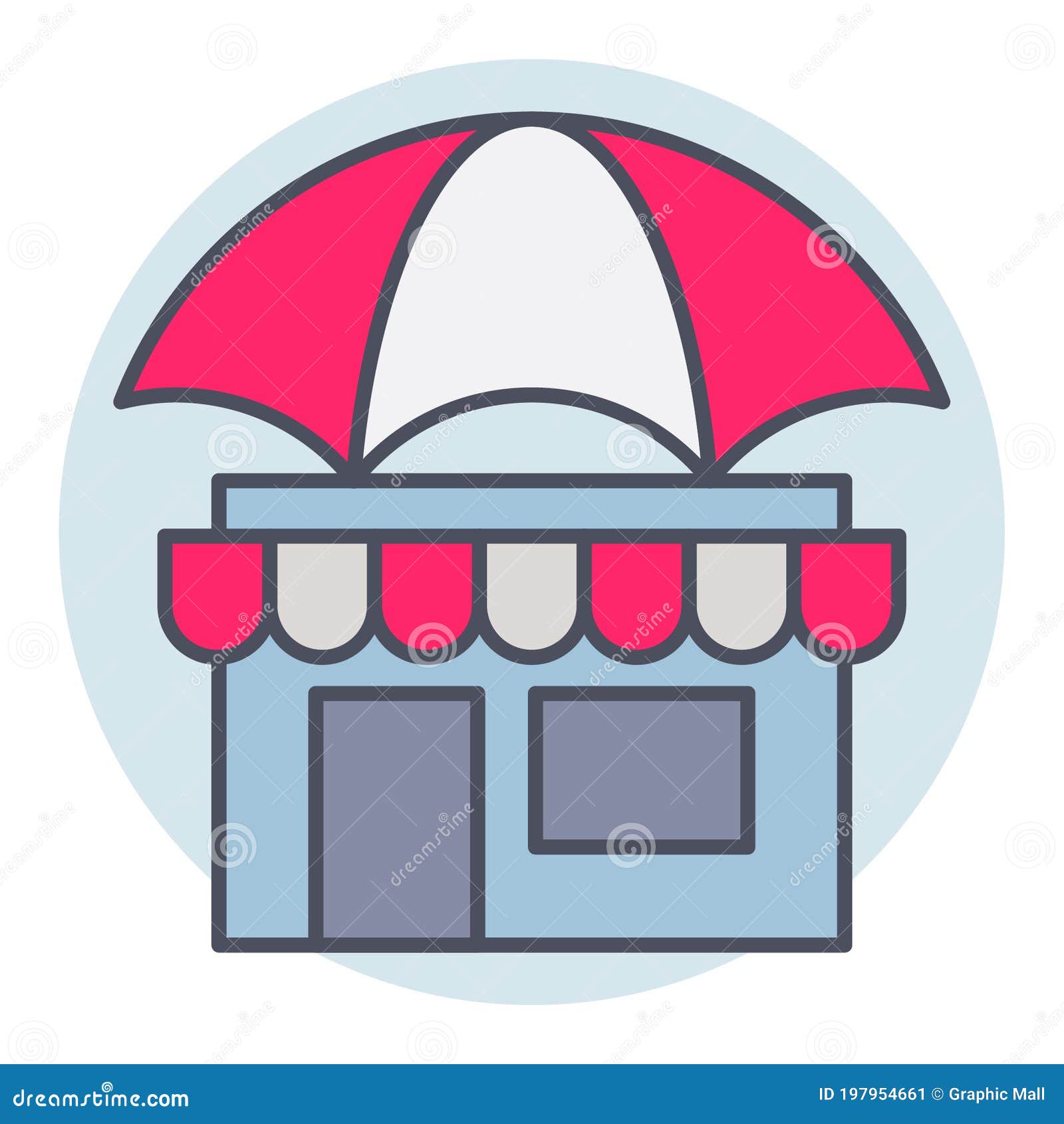 Filled Color Outline Icon for Shop Insurance. Stock Vector ...