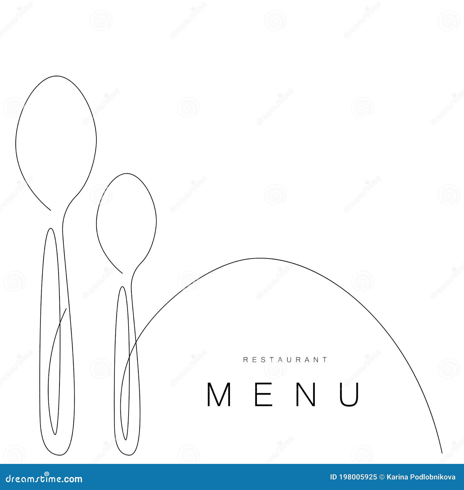 Restaurant Menu Background, Line Draw Stock Illustration - Illustration ...