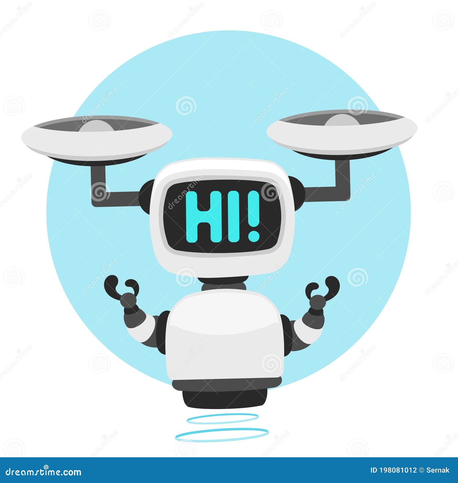 Vector Cute Chatbot Say Hi. Stock Vector - Illustration of hello ...