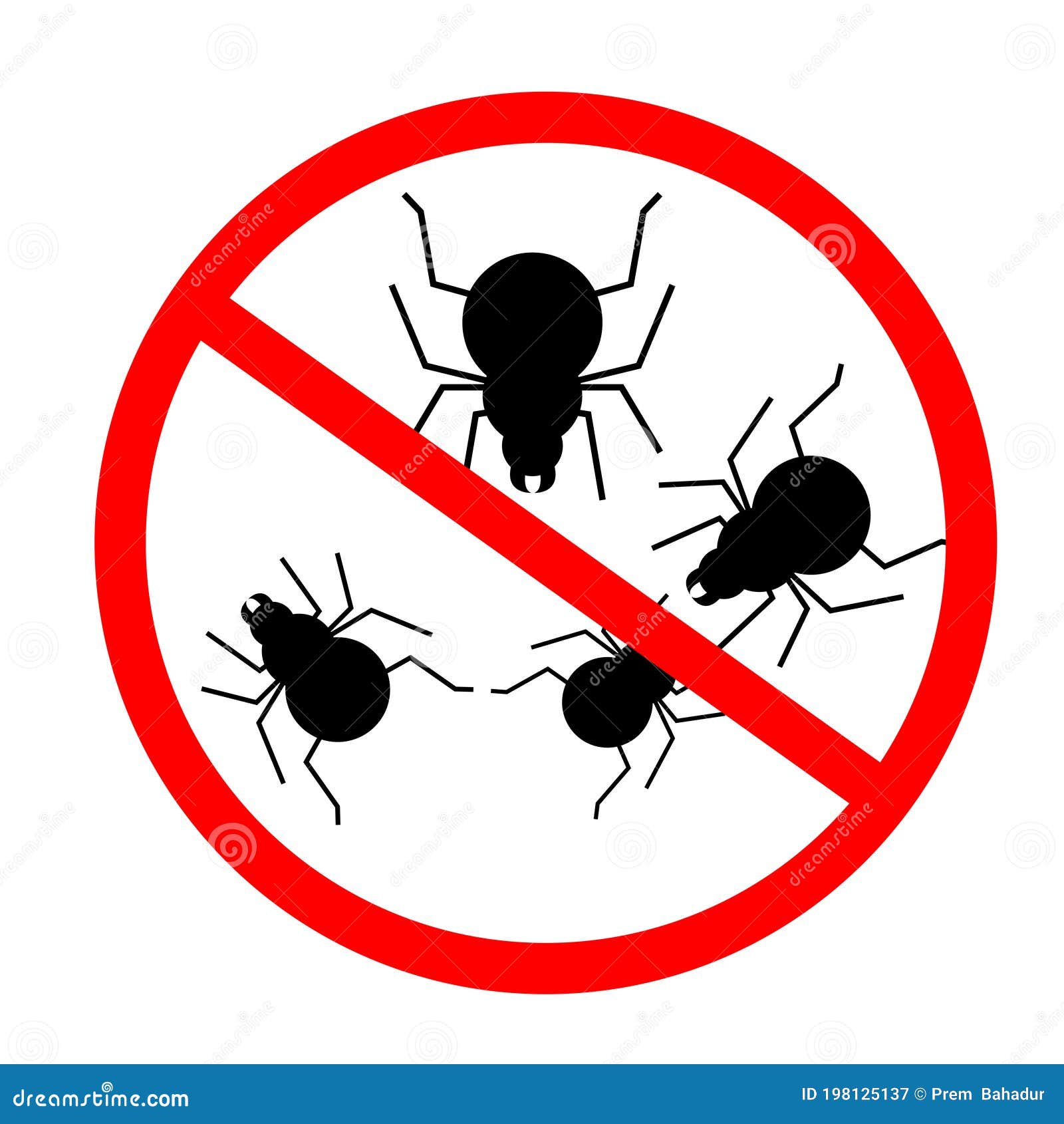 No Spider Sign Illustration on White Background Stock Illustration ...