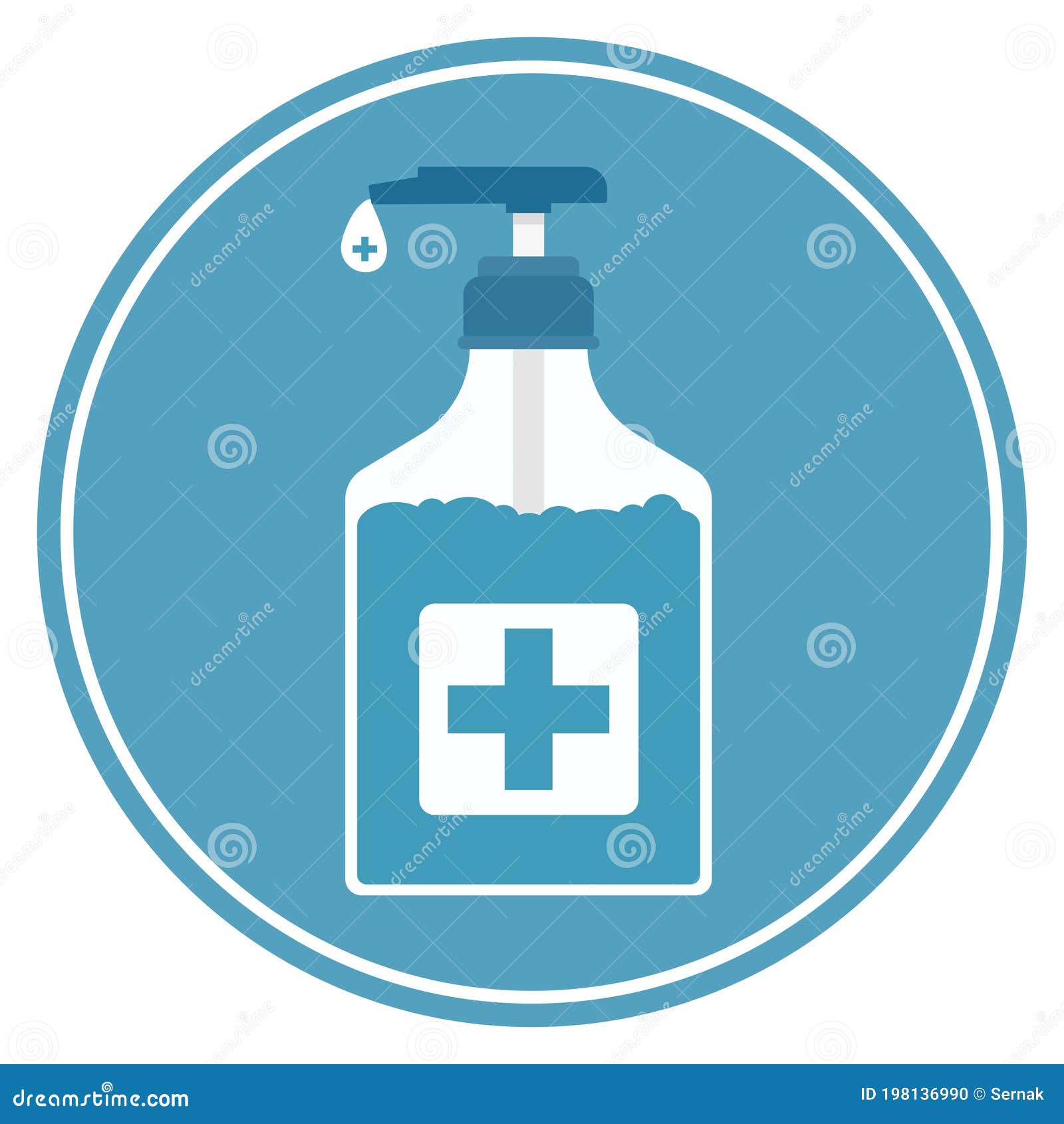 Vector Blue Liquid Disinfection Pump Bottle. Stock Vector ...