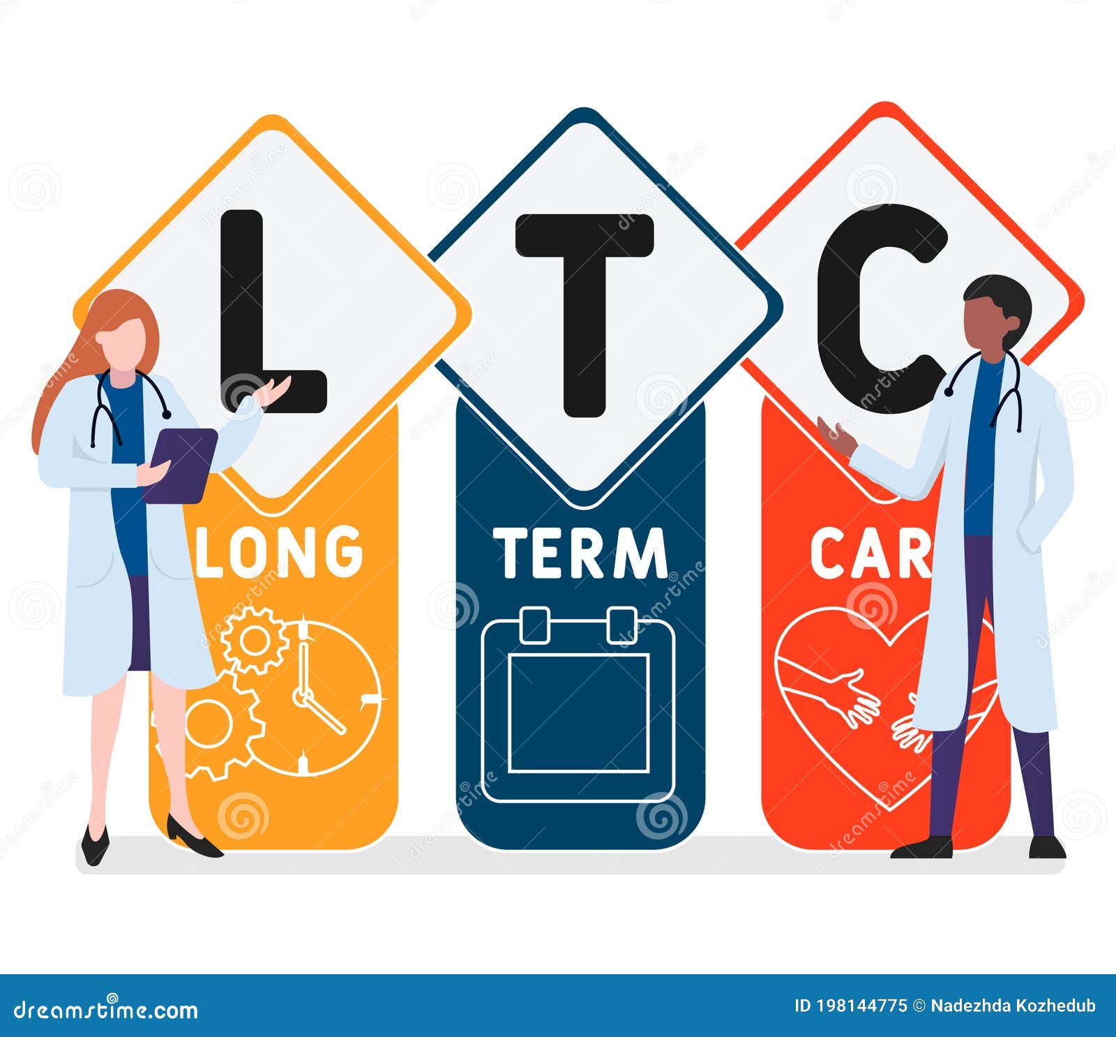 Flat Design with People. LTC - Long Term Care, Medical Concept Stock ...