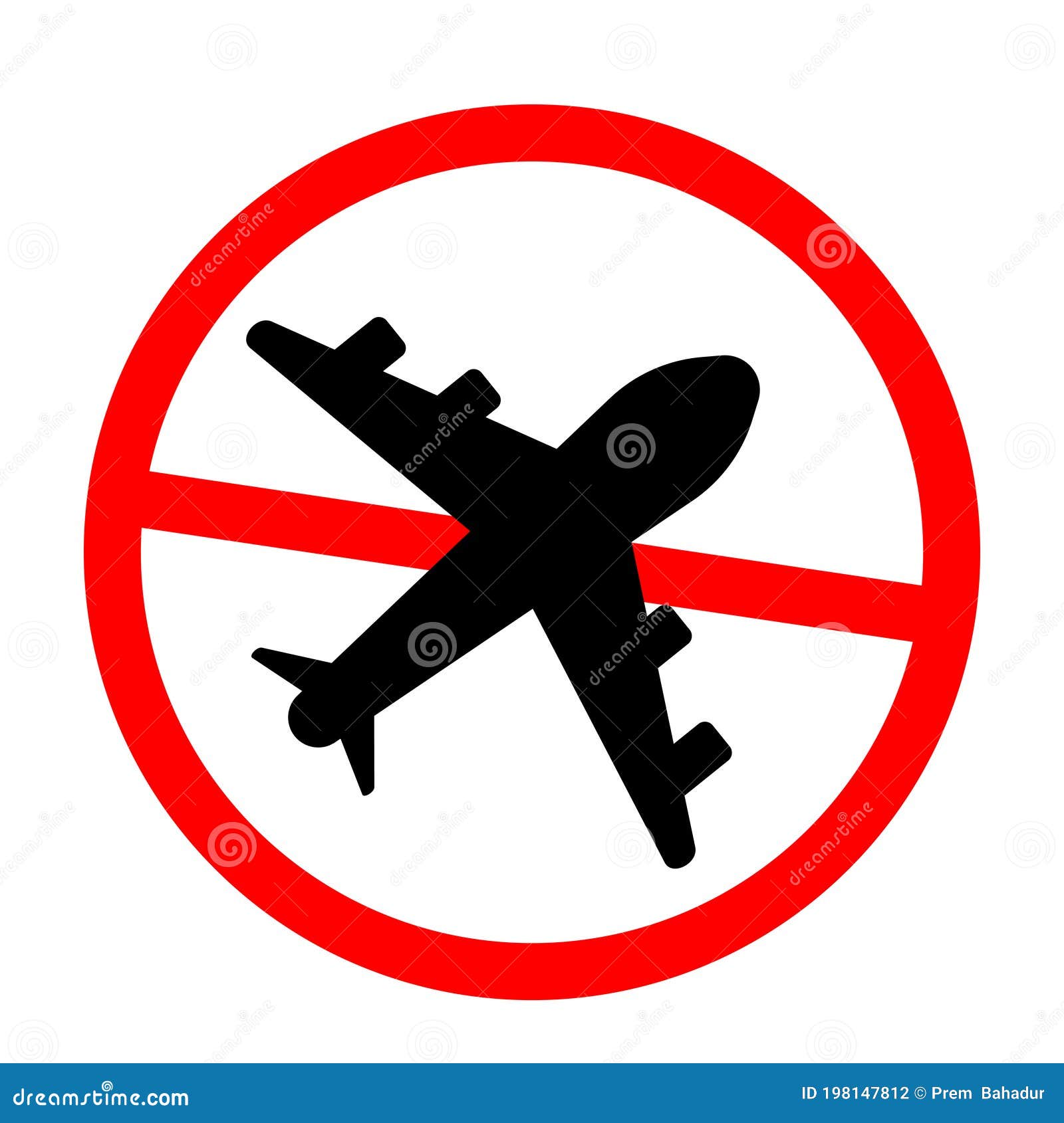 No Airplane Raster Icon. Flat No Airplane Symbol Stock Illustration ...