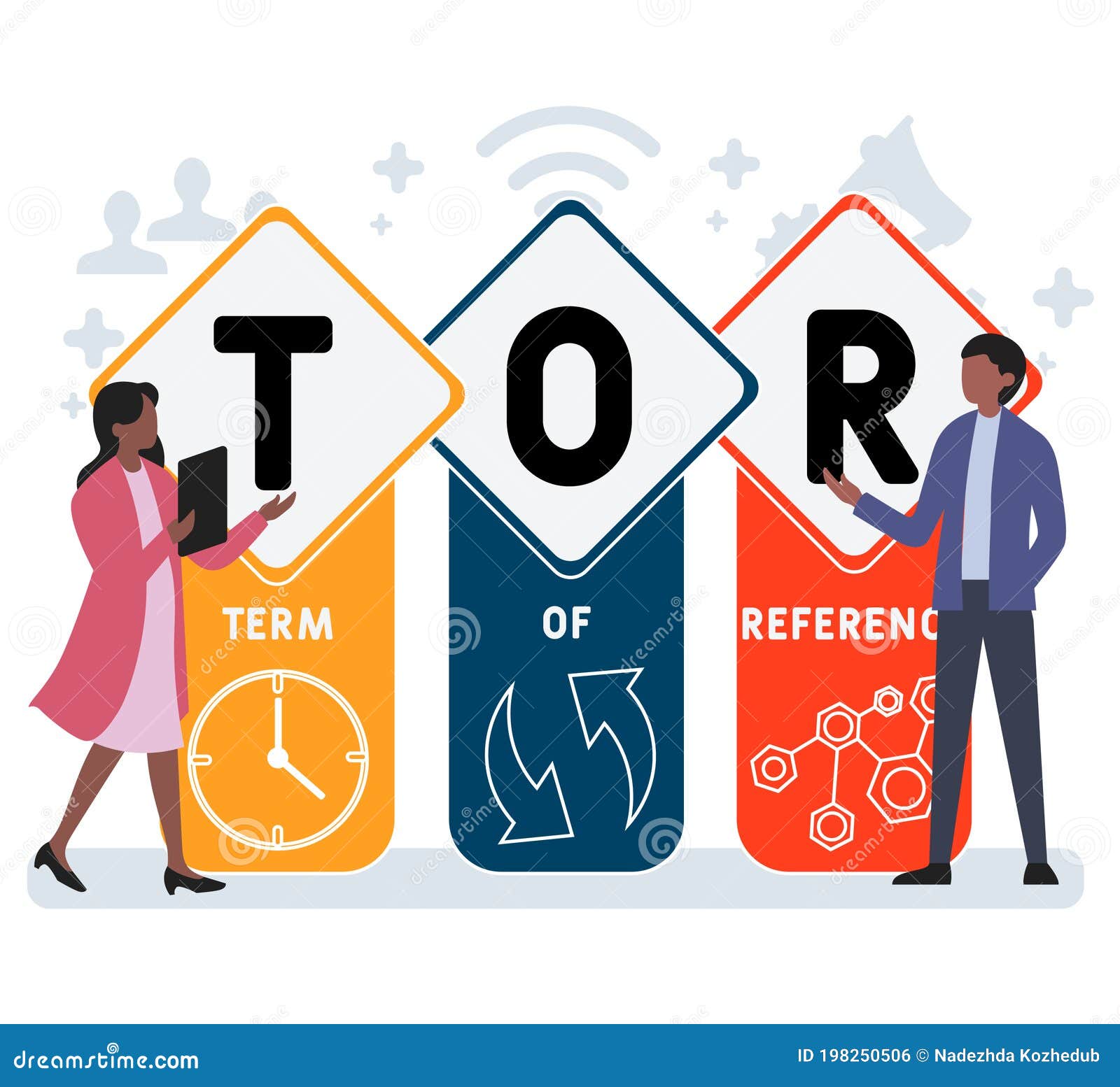Flat Design with People.TOR - Term of Reference Acronym. Business ...