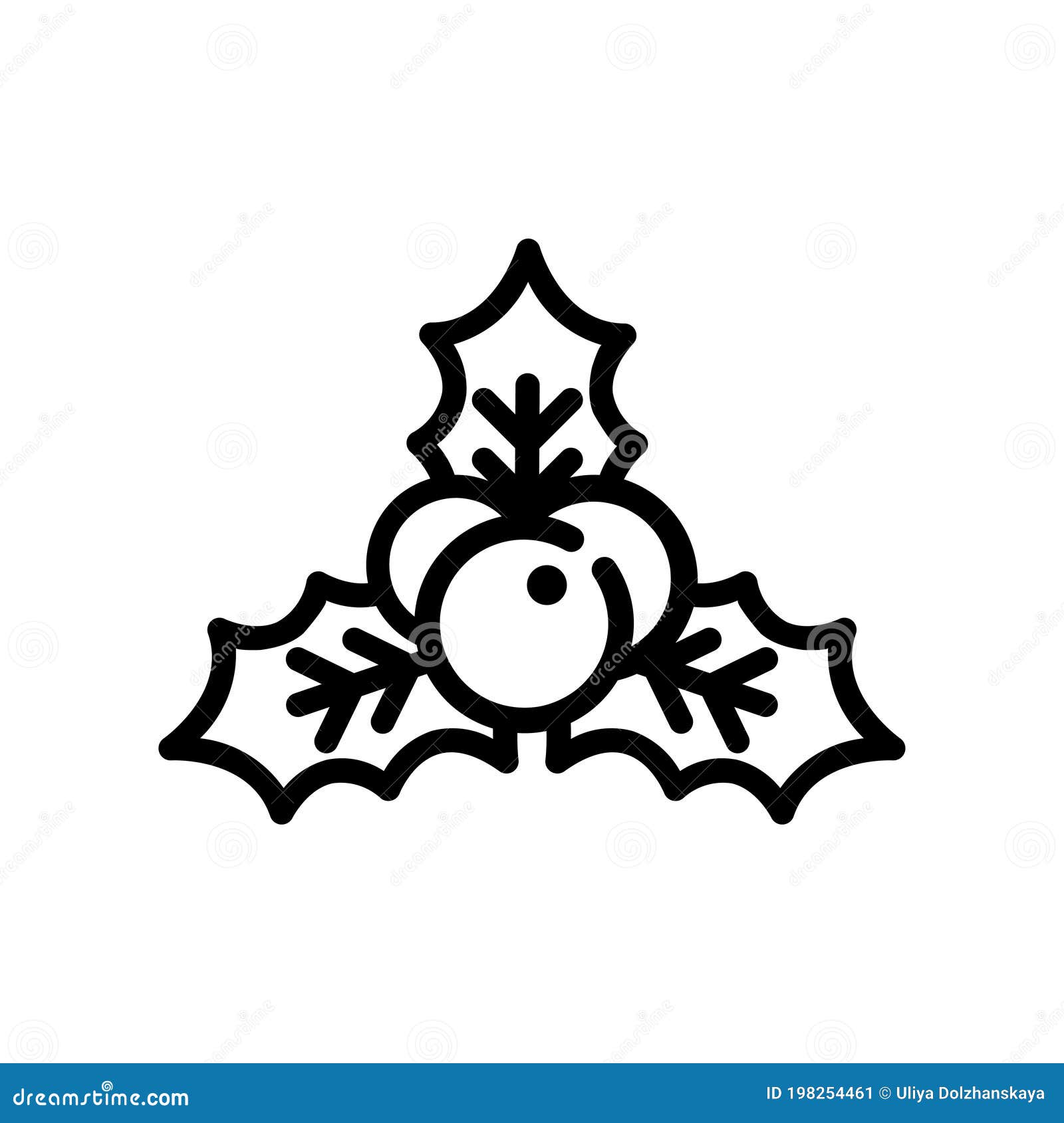 Cartoon Christmas Mistletoe Outline Vector Image Stock Vector ...