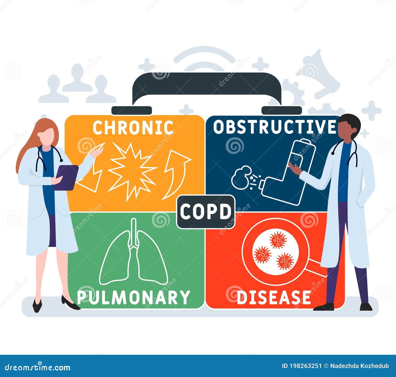 Flat Design with People. COPD - Chronic Obstructive Pulmonary Disease ...