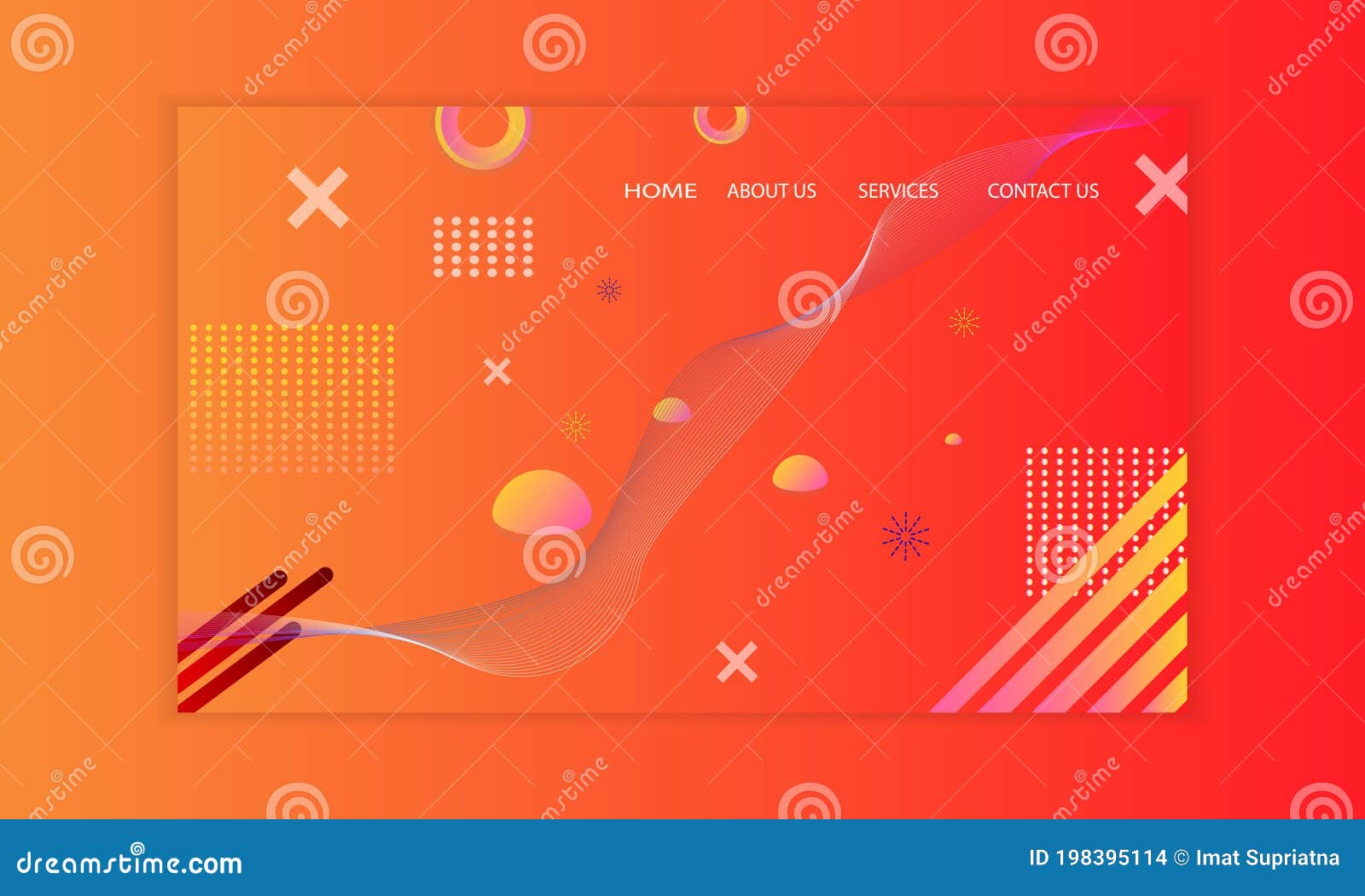 Web Home Page Background in Orange Color Stock Vector - Illustration of ...
