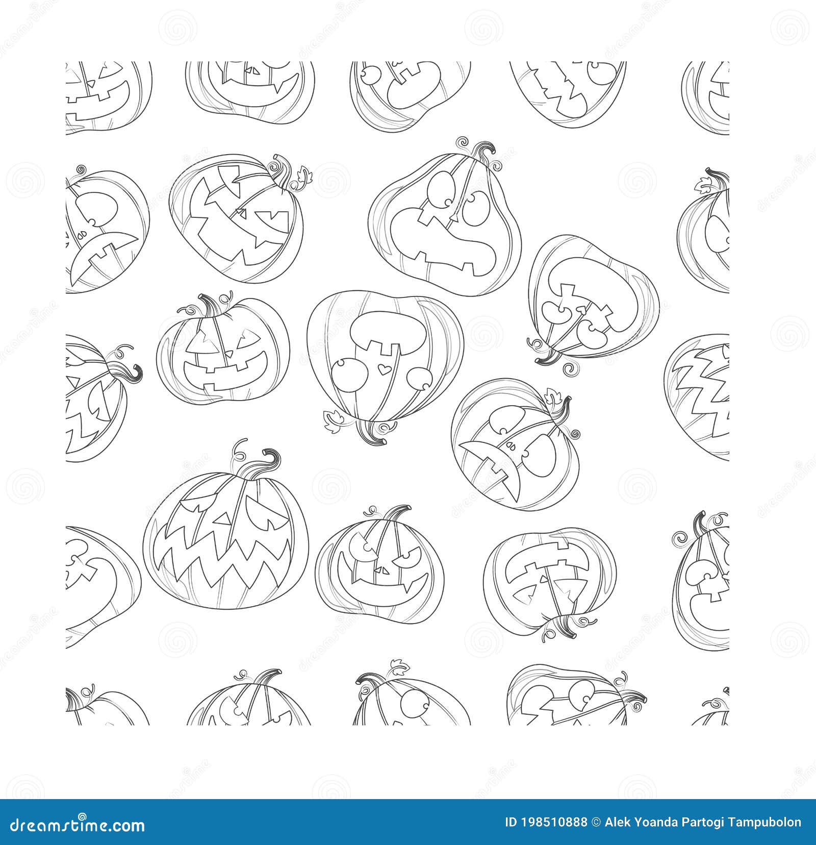 Halloween Pumpkin Seamless Pattern Background Stock Vector ...