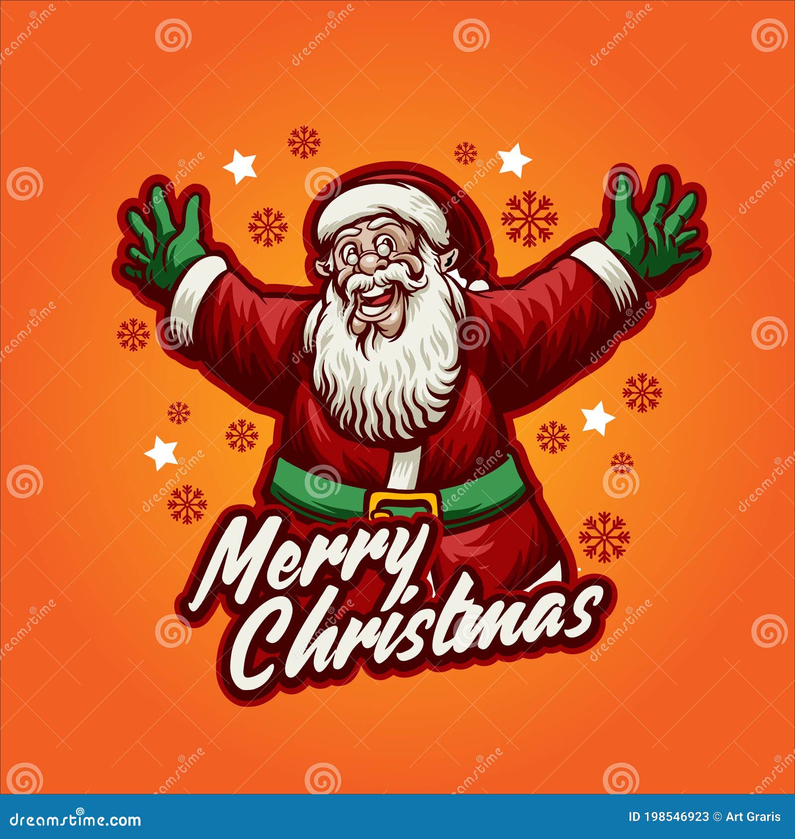 Santa Claus Welcome Merry Christmas with Glasses Illustrations Stock ...