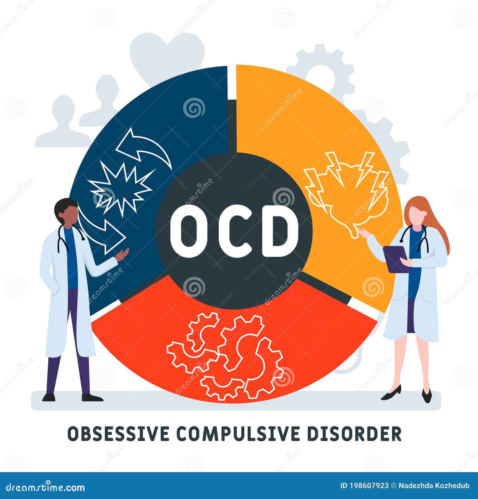Flat Design with People. OCD - Obsessive Compulsive Disorder, Medical ...