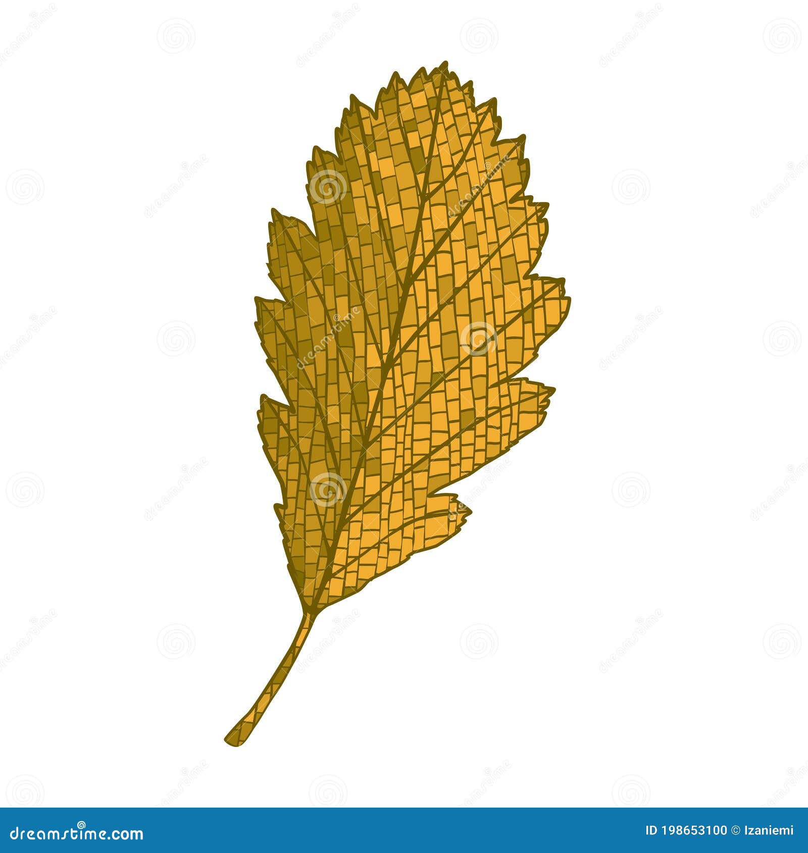 Autumn Elm Tree Leaf with Abstract Pattern Stock Vector - Illustration ...