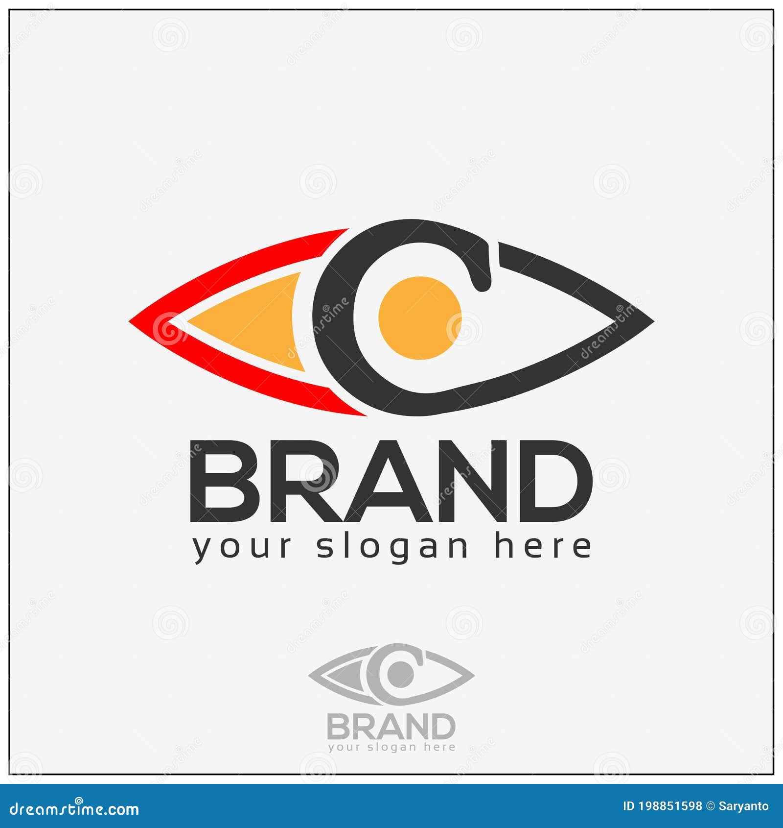 One Eye Logo, Letter C in the Eye. Eye Icon. Logo Vector Stock Vector ...