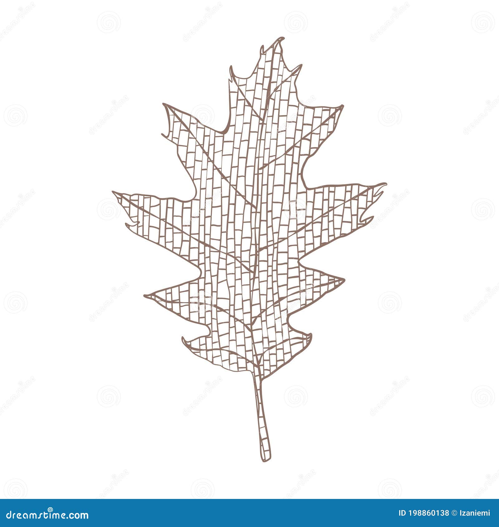 Oak Tree Leaf with Abstract Pattern Stock Vector - Illustration of fall ...