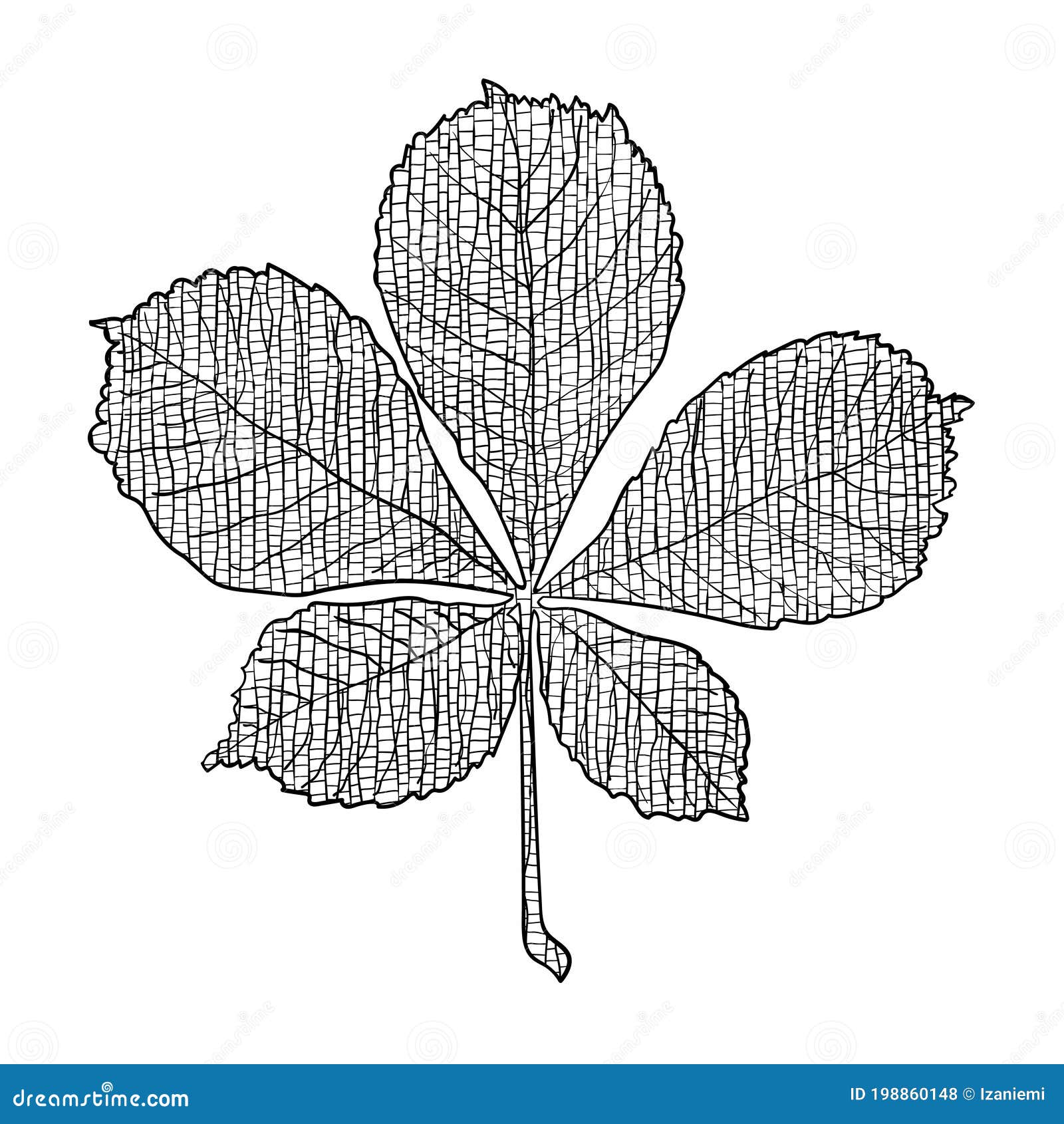 Chestnut Tree Leaf with Abstract Pattern Stock Vector - Illustration of ...