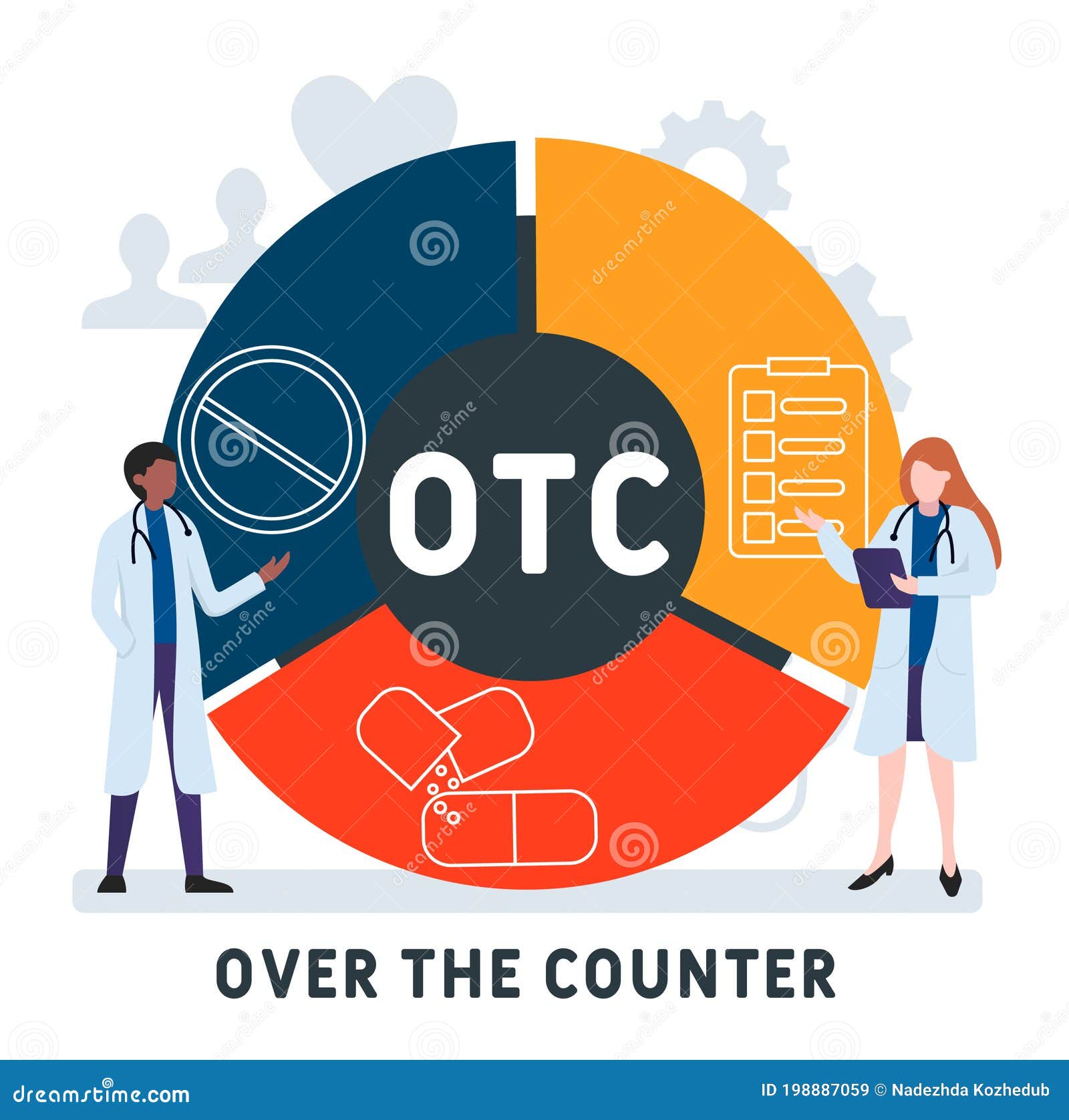 Flat Design with People. OTC - Over the Counter, Medical Concept Stock ...