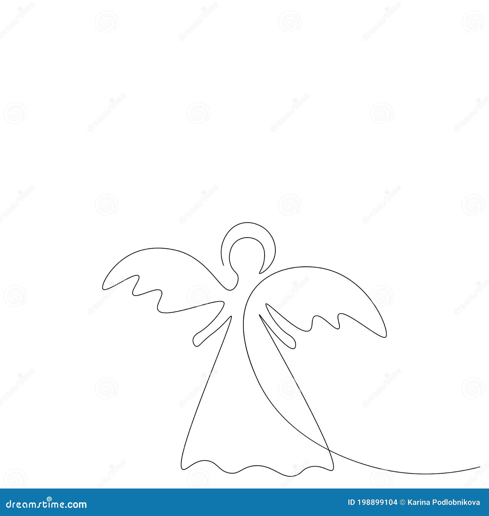 Continuous Line Drawing Angels Stock Illustrations – 31 Continuous Line ...