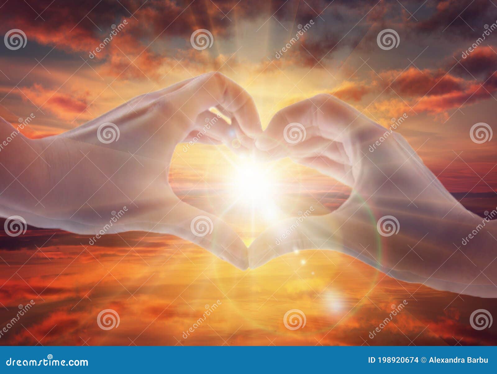Magical Love Healing Energy From Hands Universe Background Stock Image ...