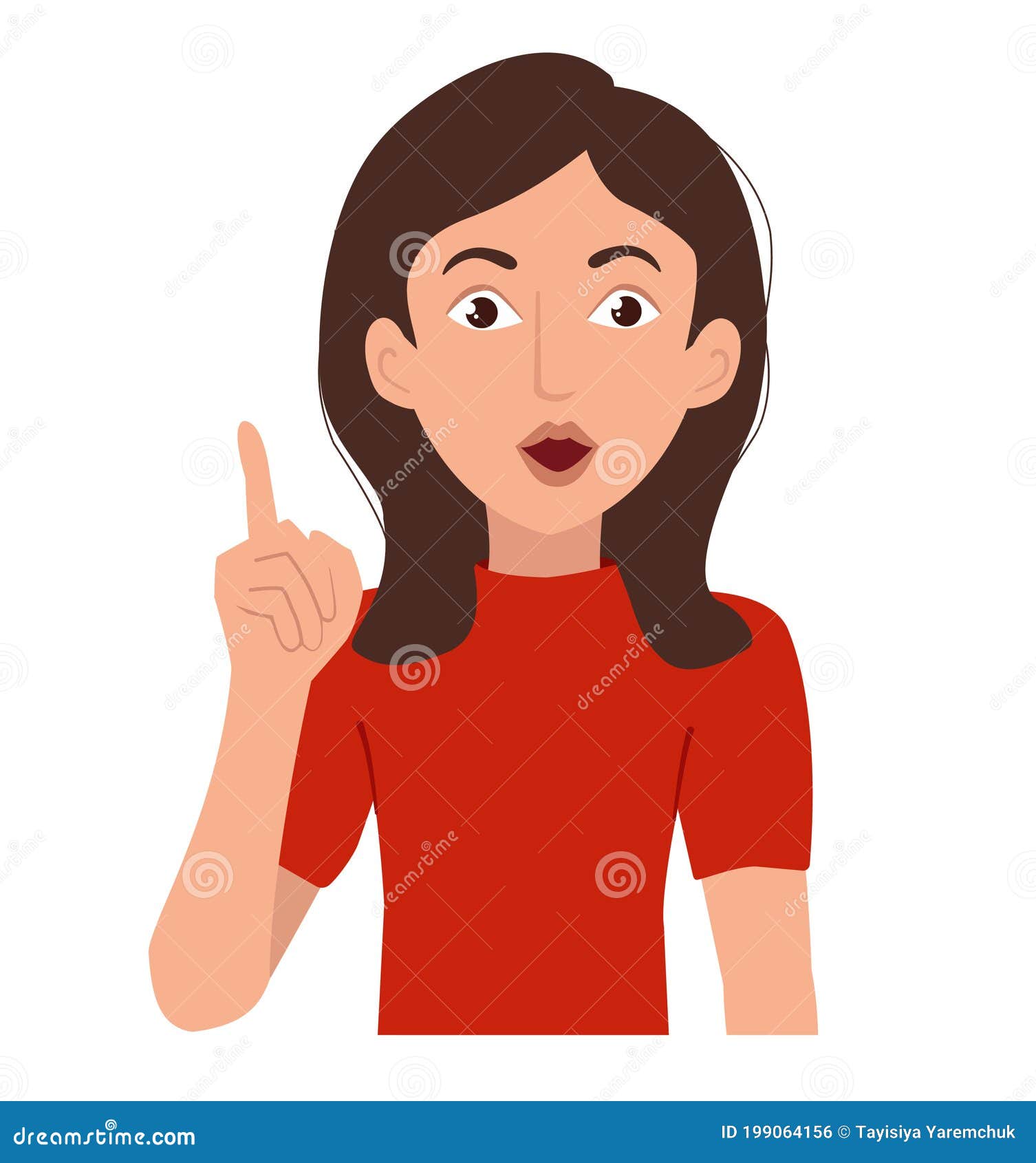 Woman Having an Idea. Human Expression. Cartoon Vector Illustration ...