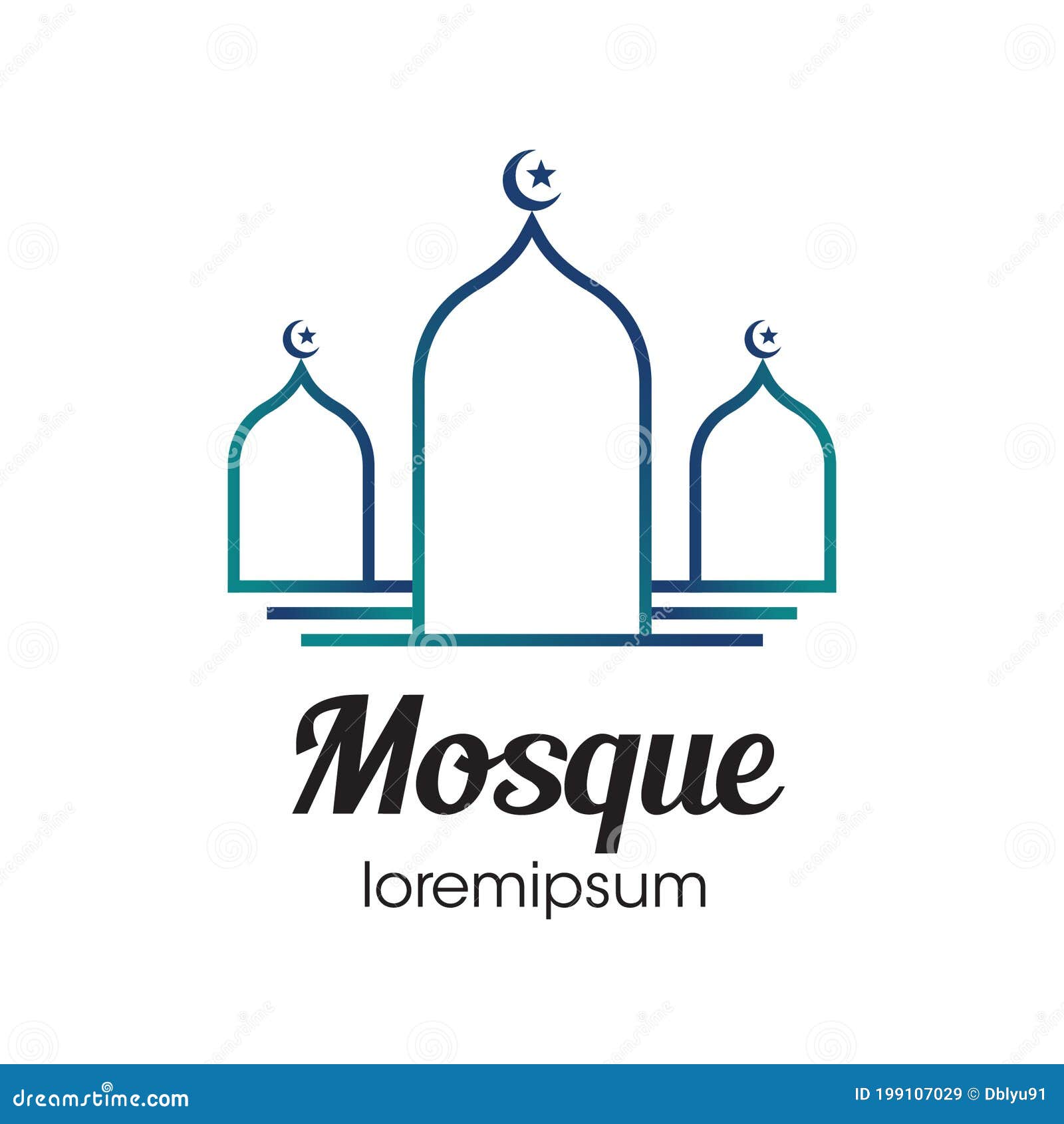 Mosque Green Color Logo or Symbol Template Design Stock Vector ...