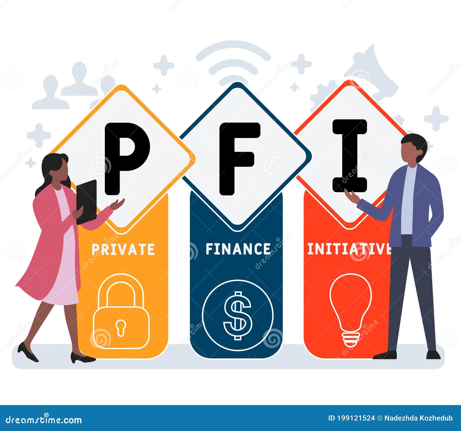 Flat Design with People. PFI - Private Finance Initiative Acronym ...