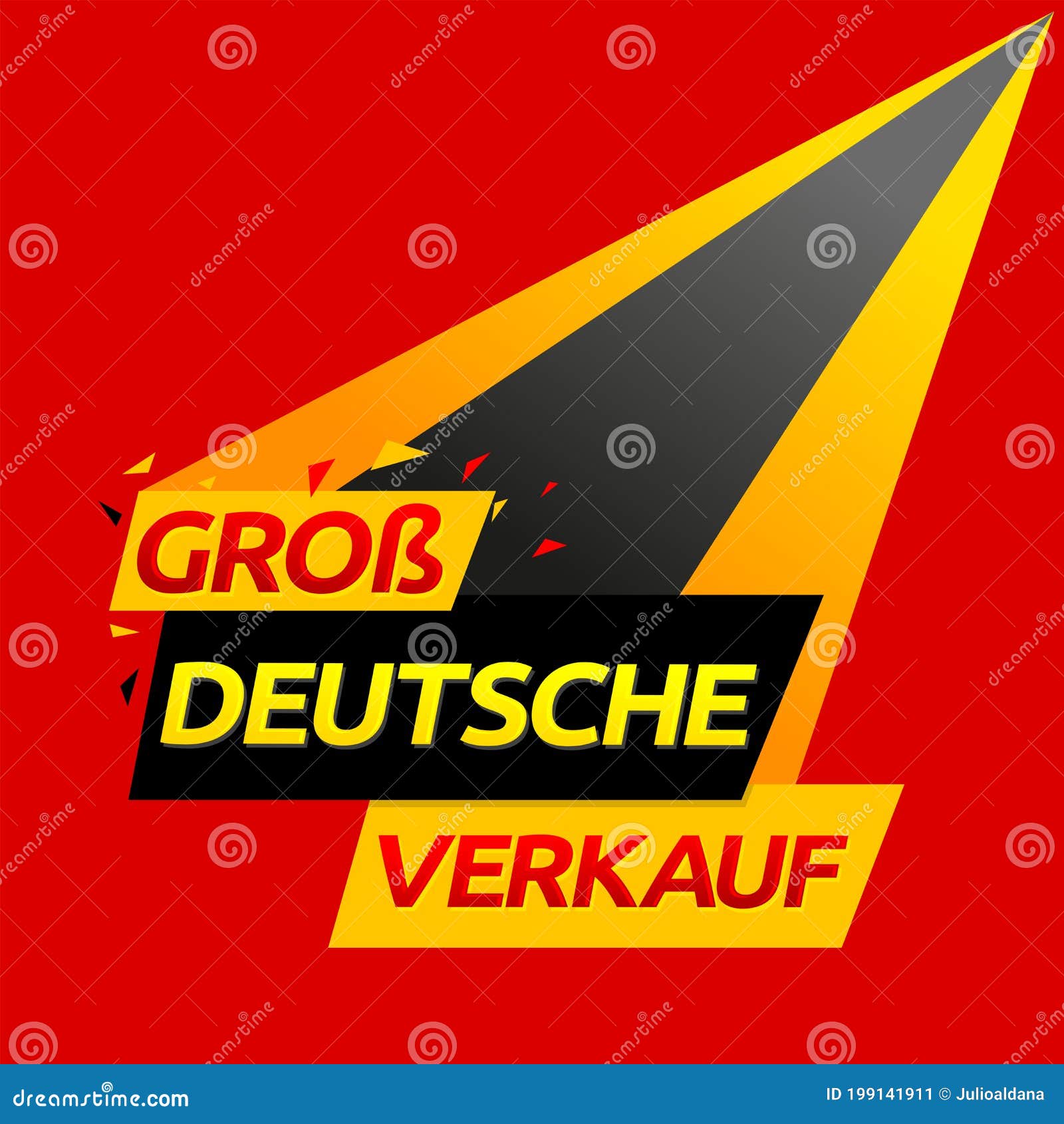 GroÃŸ Deutsche Verkauf, German Big Sale Translation, Vector Modern ...