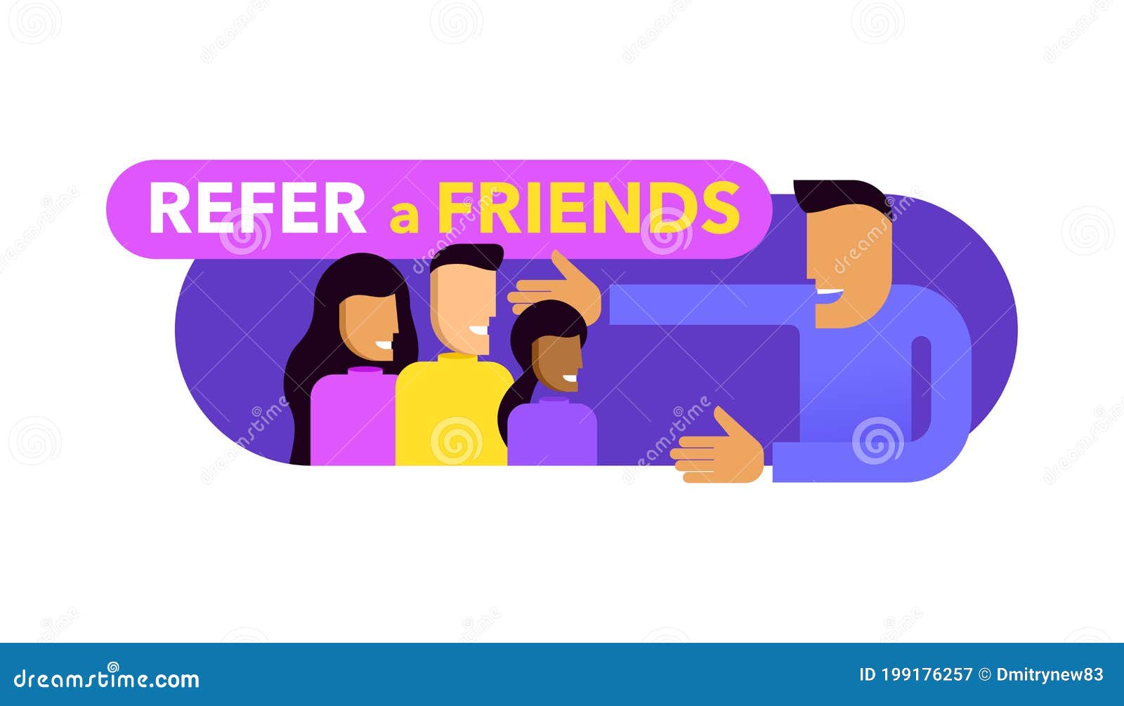 Refer a Friends Banner - Referral Program Poster Stock Vector ...