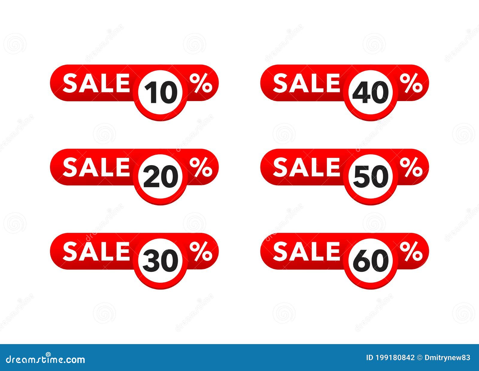 Sale Tag Set in Rounded Form with Arrow Down Stock Vector ...