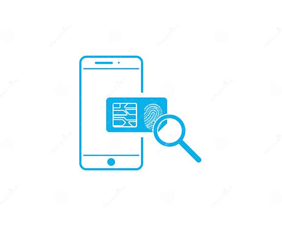 Mobile Phone Fingerprint Sim Card and Magnifying Glass Bio-metric ...