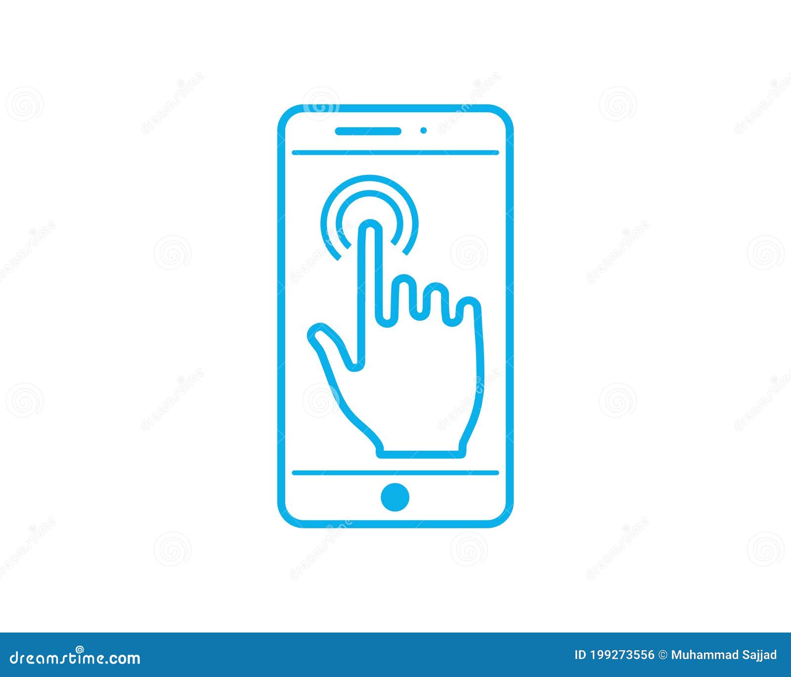 Hand Touch Android Mobile Phone - White Screen Click by Finger Stock ...