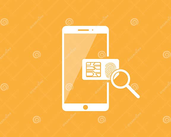Mobile Phone Fingerprint Sim Card and Magnifying Glass Bio-metric ...