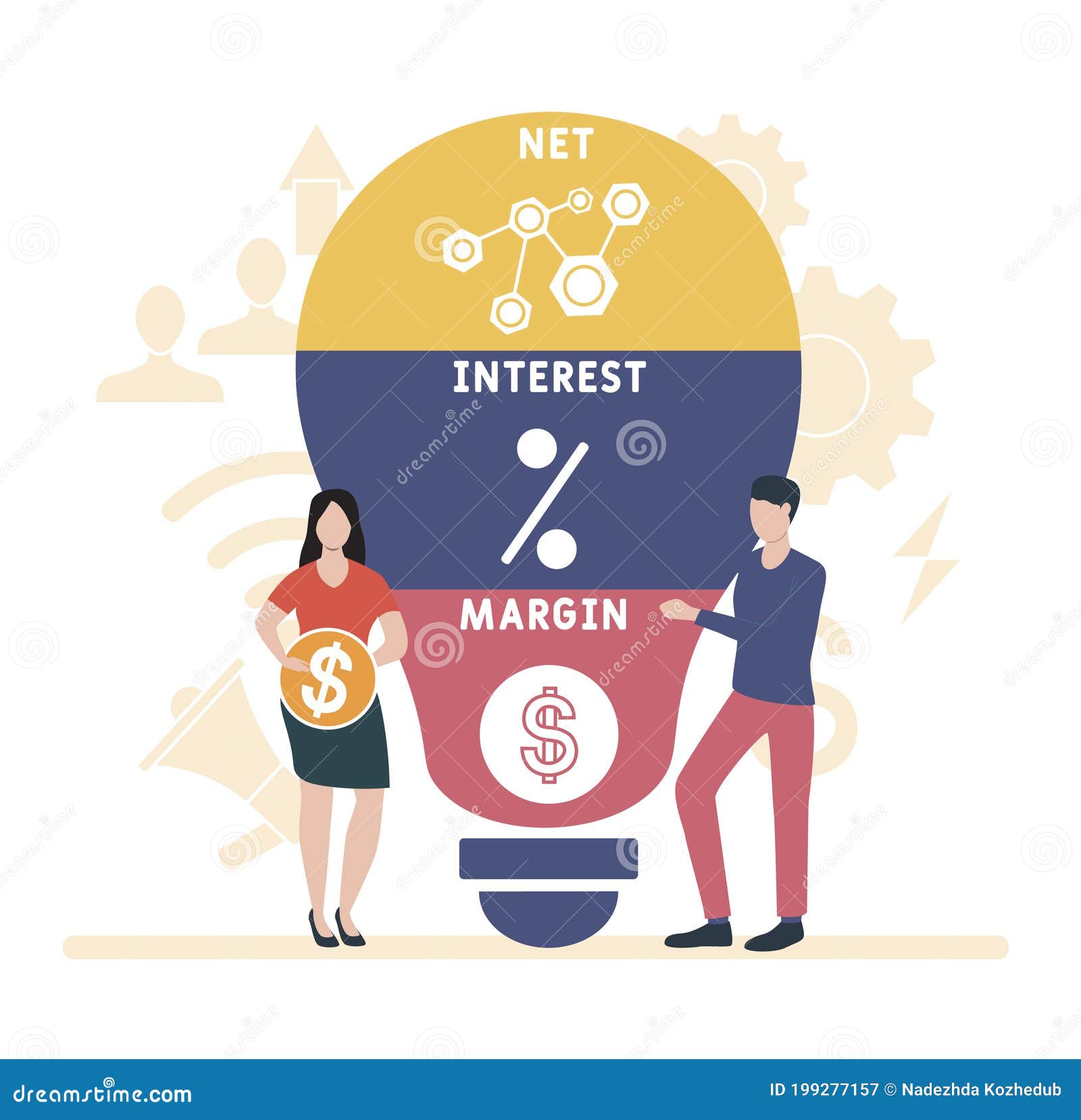 NIM - Net Interest Margin Acronym Business Concept Background. Vector ...