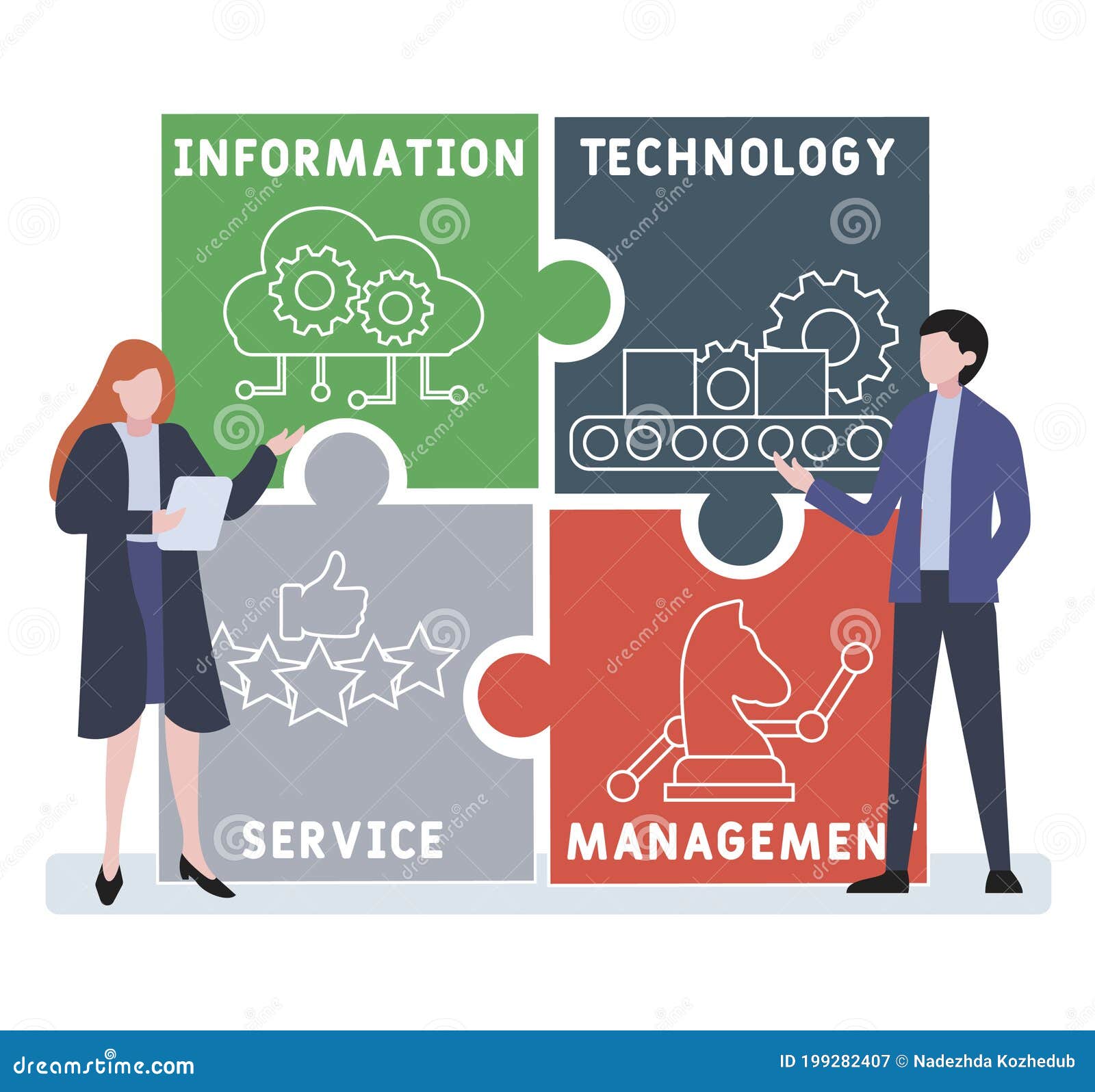 Flat Design with People. ITSM - Information Technology Service ...